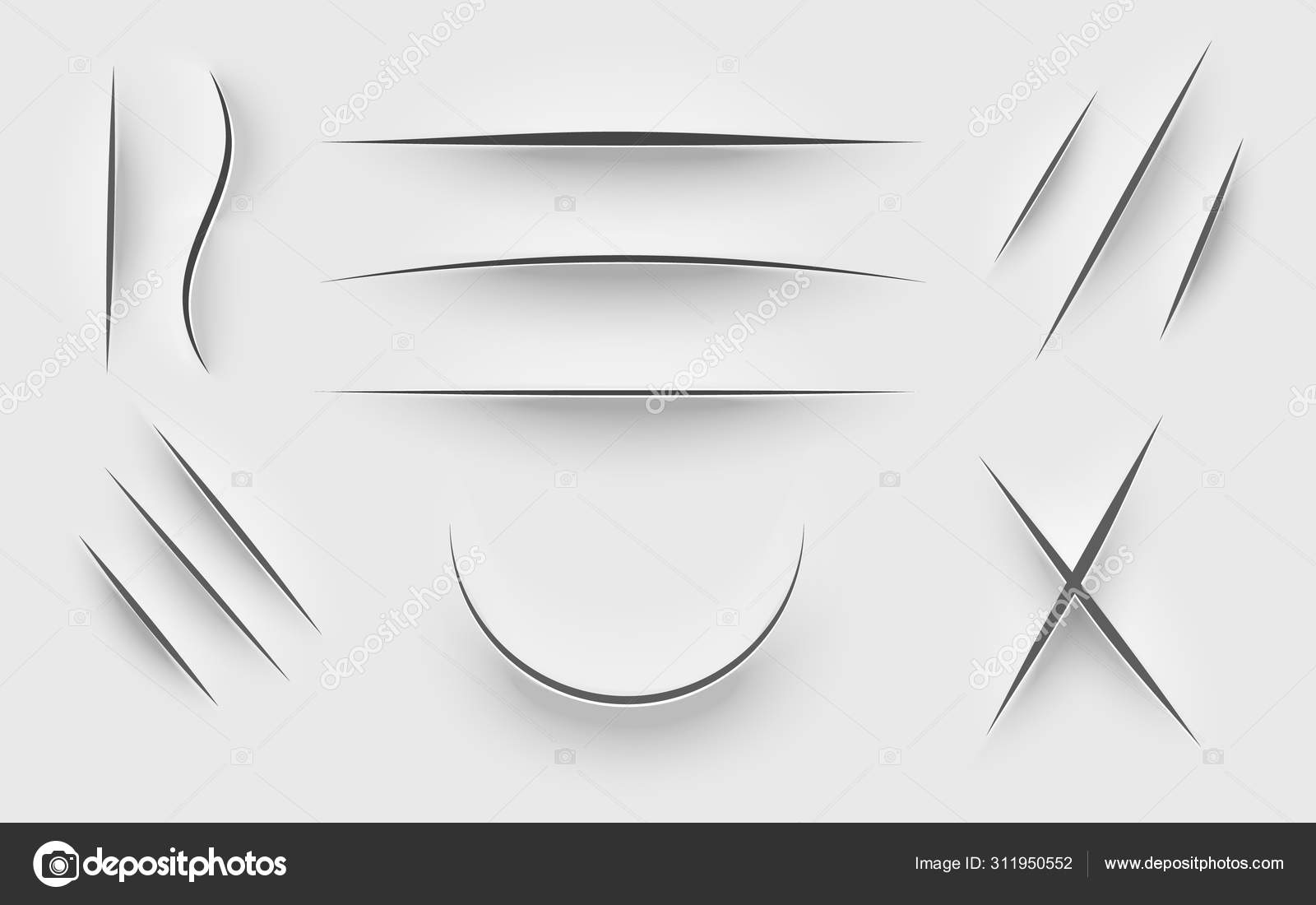 Cut paper. Realistic cut with knife on sheet Stock Vector Image by ...