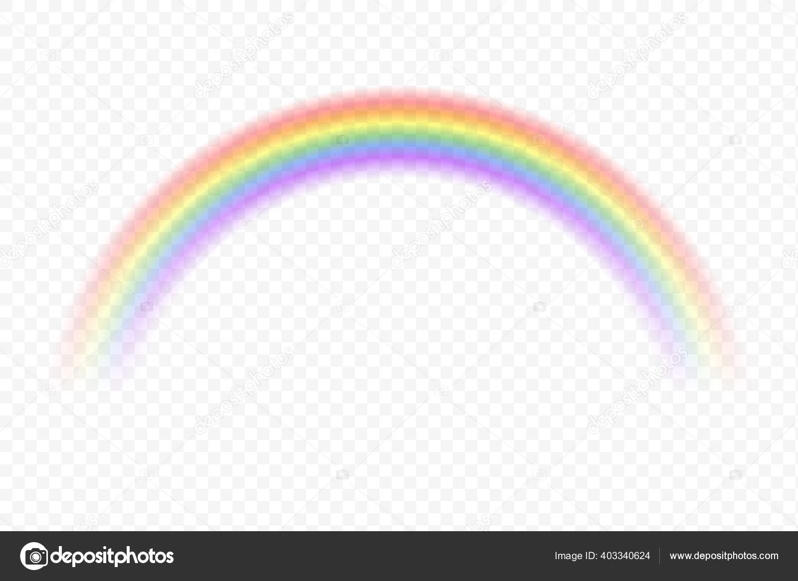 Realistic rainbow. Vector magic spectrum color after rain on ...