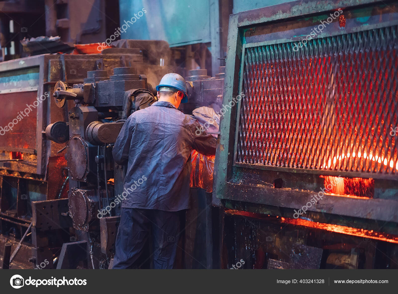 Workers in the steel mill. Industrial Environment. — Stock Photo ...