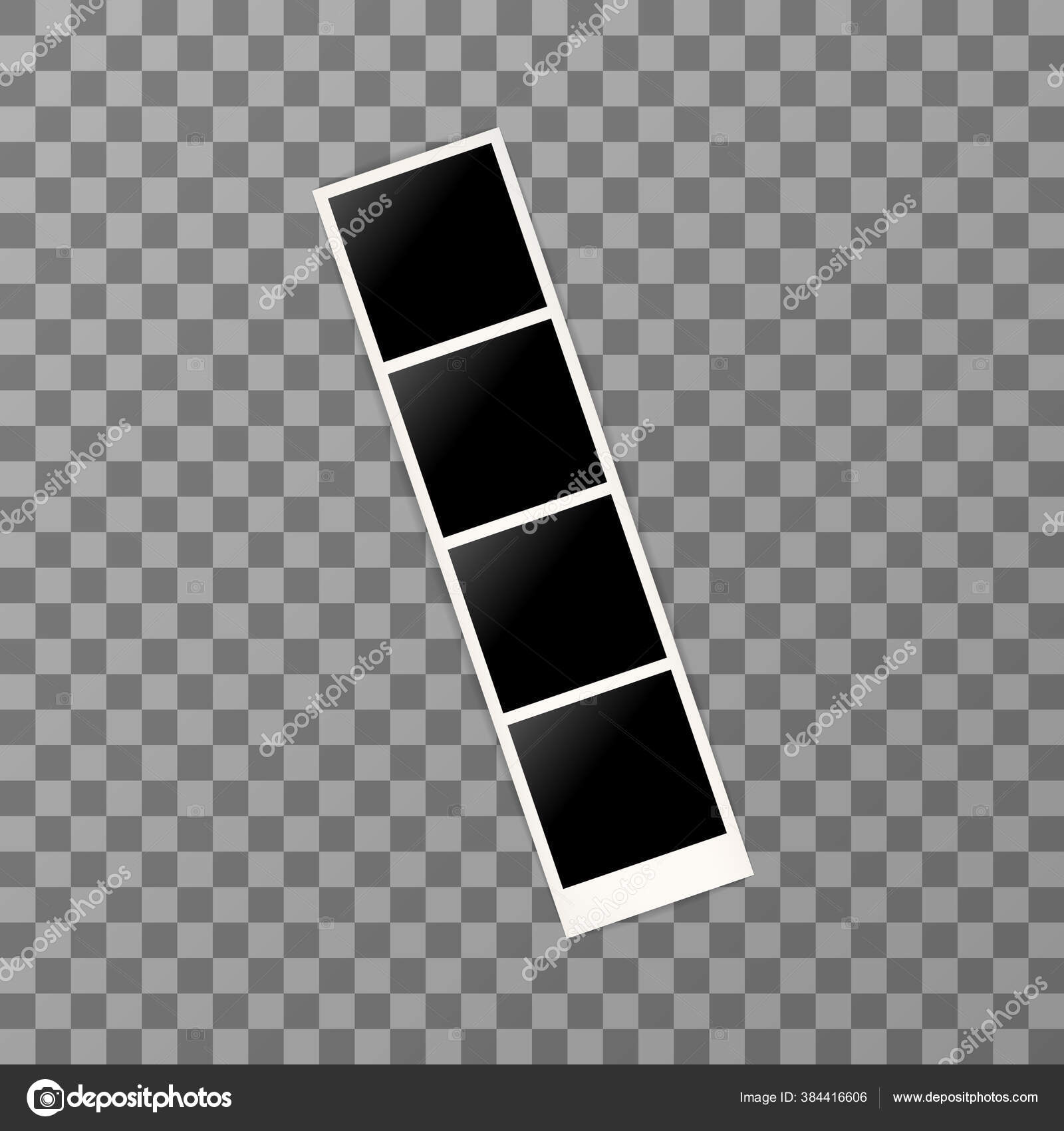 Retro photo frame from photobox with shadow, four pictures from ...