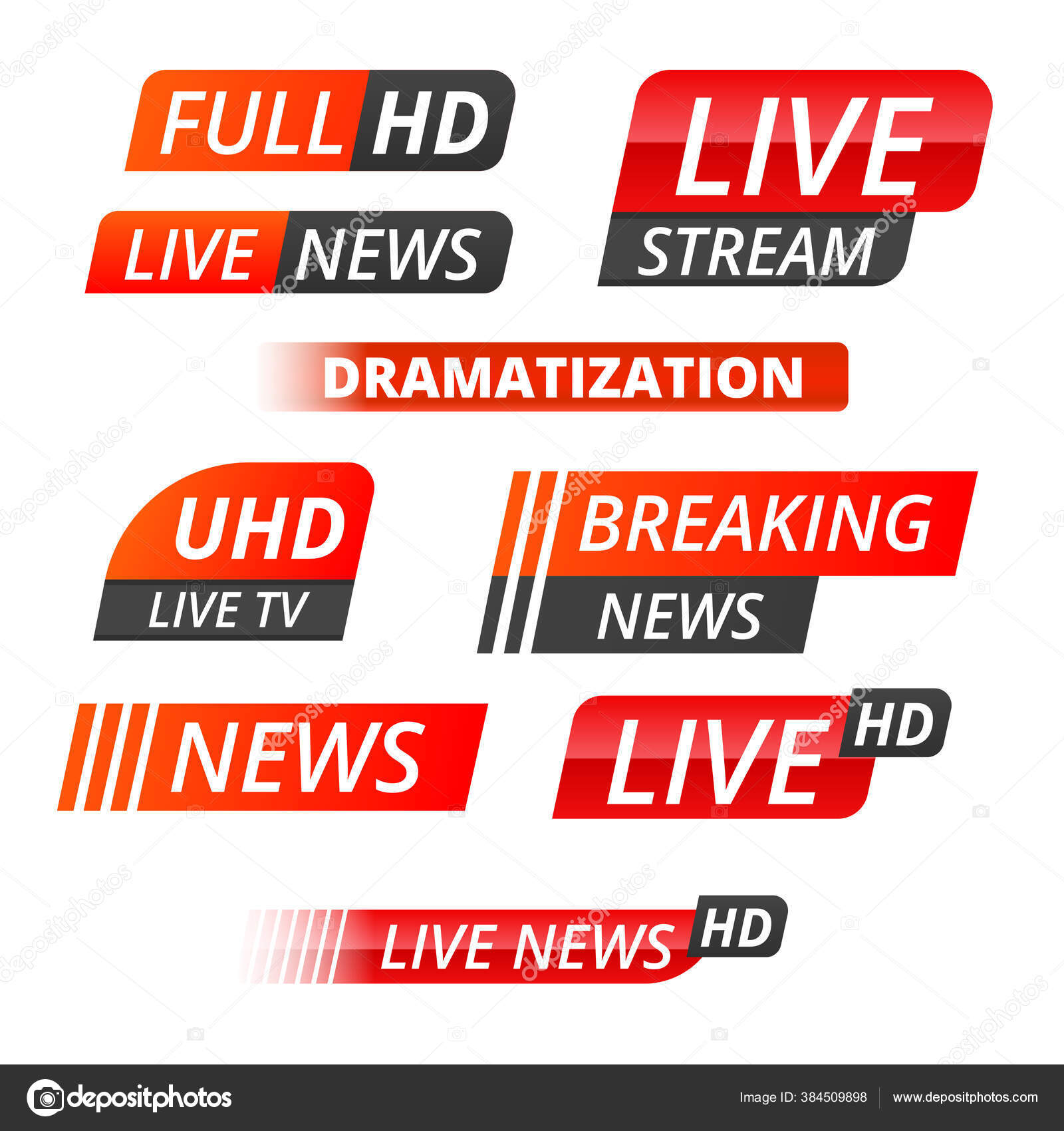 Interfaz de banner de noticias de televisión vectorial, tira de ...