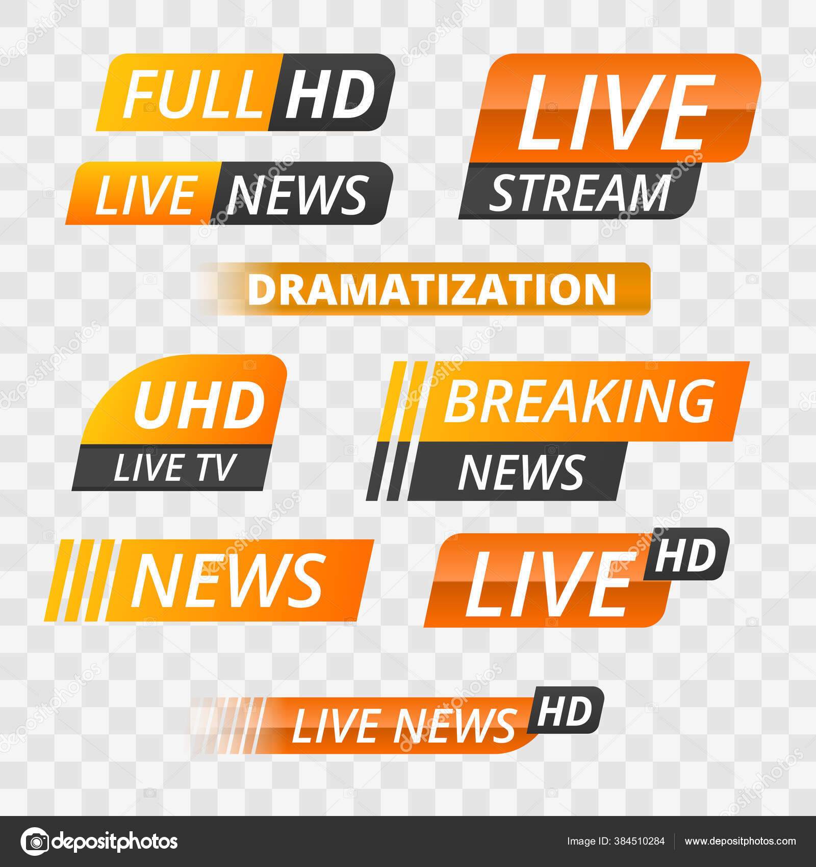 Vector tv news banner interface , news label strip or icon, live news ...
