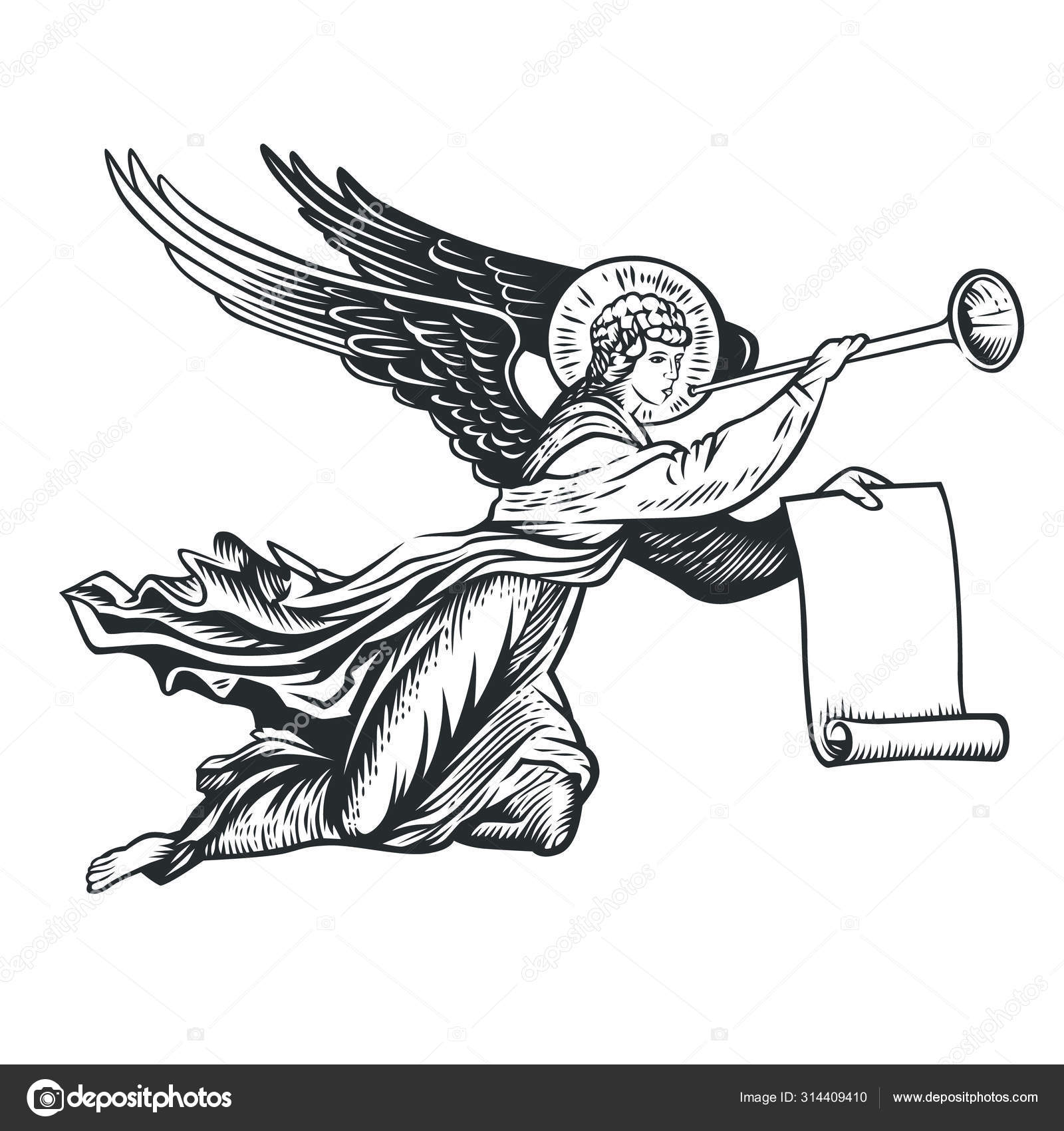 Llustration of the angel god Stock Vector Image by ©goodgraphic #314409410
