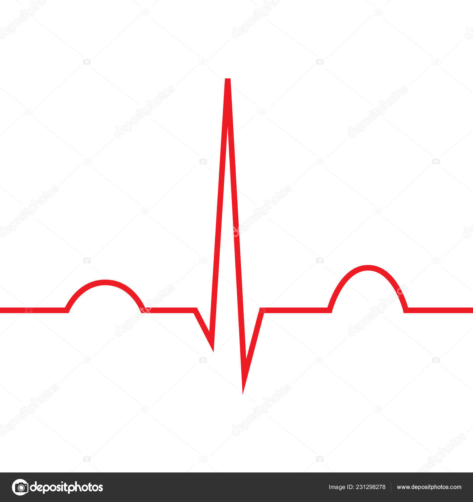 Ritmo Cardíaco Normal Ekg Vector Ilustración Vector de Stock de ...