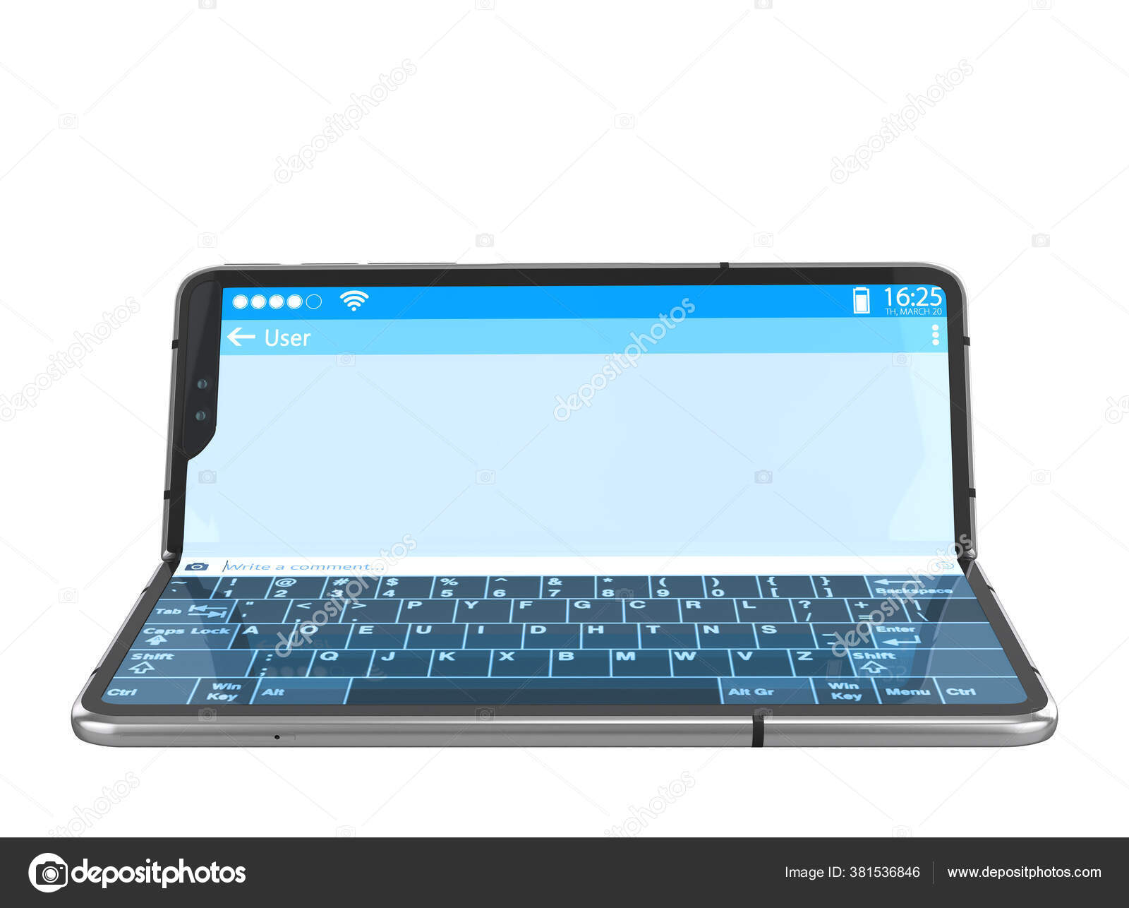 Serial Flexible Phone Dialog Box Screen Render White Shadow — Stock ...