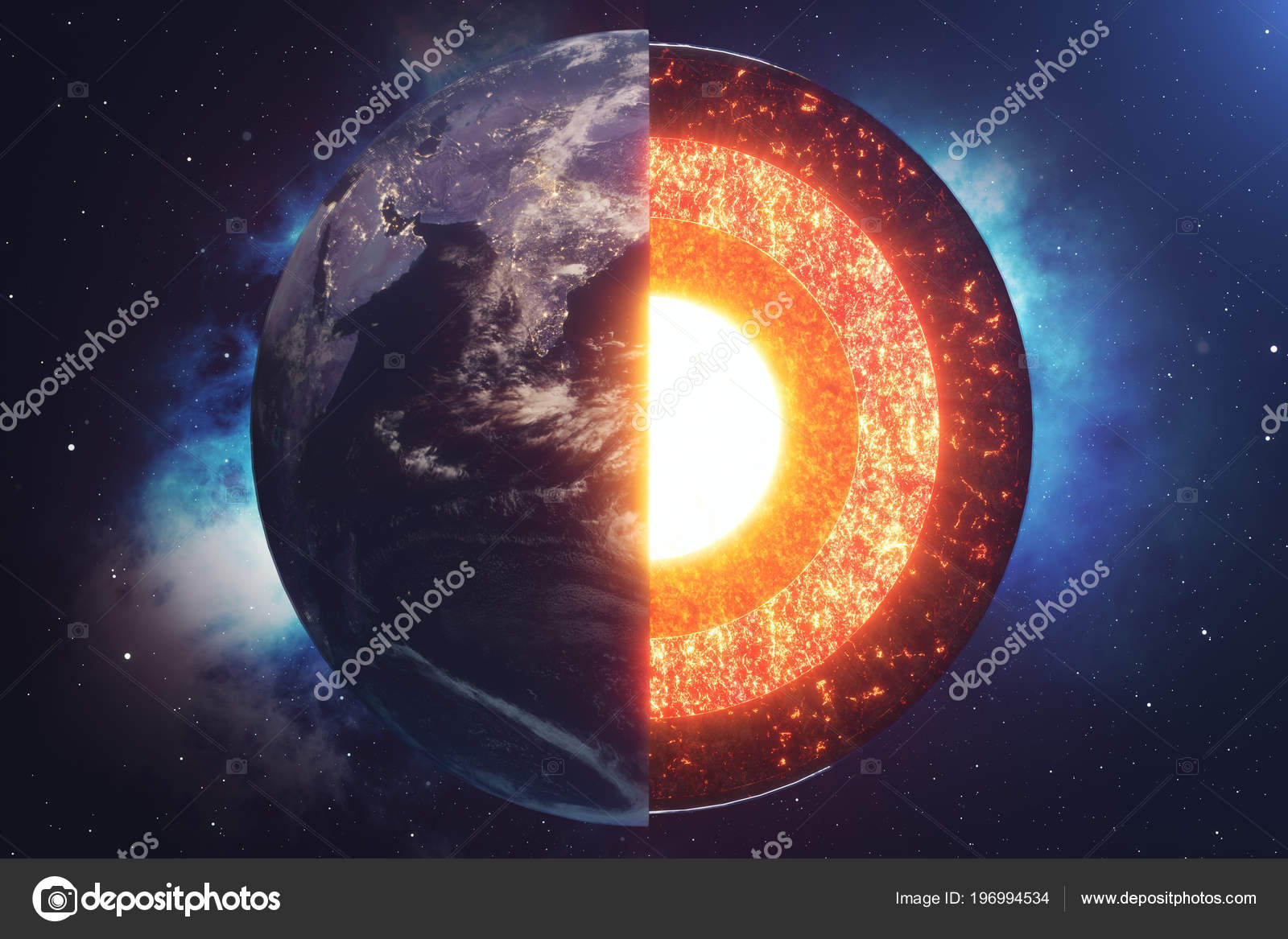 Structure core Earth. Structure layers of the earth. The structure of ...