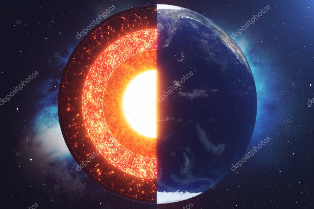 Estructura núcleo de la Tierra. Estructura de capas de la tierra. La ...