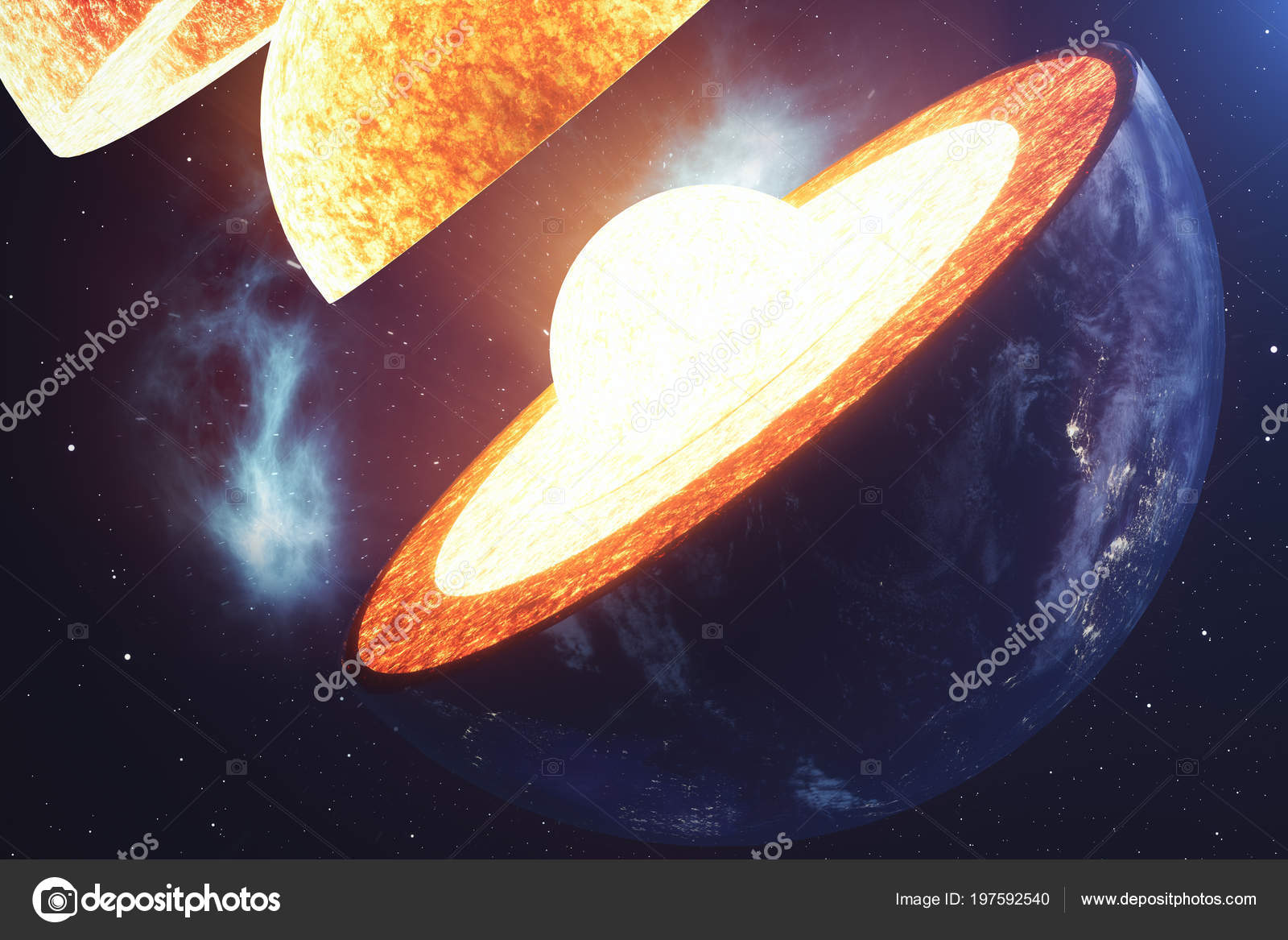 Struktur core jorden. Struktur lager av jorden. Strukturen i jordens ...