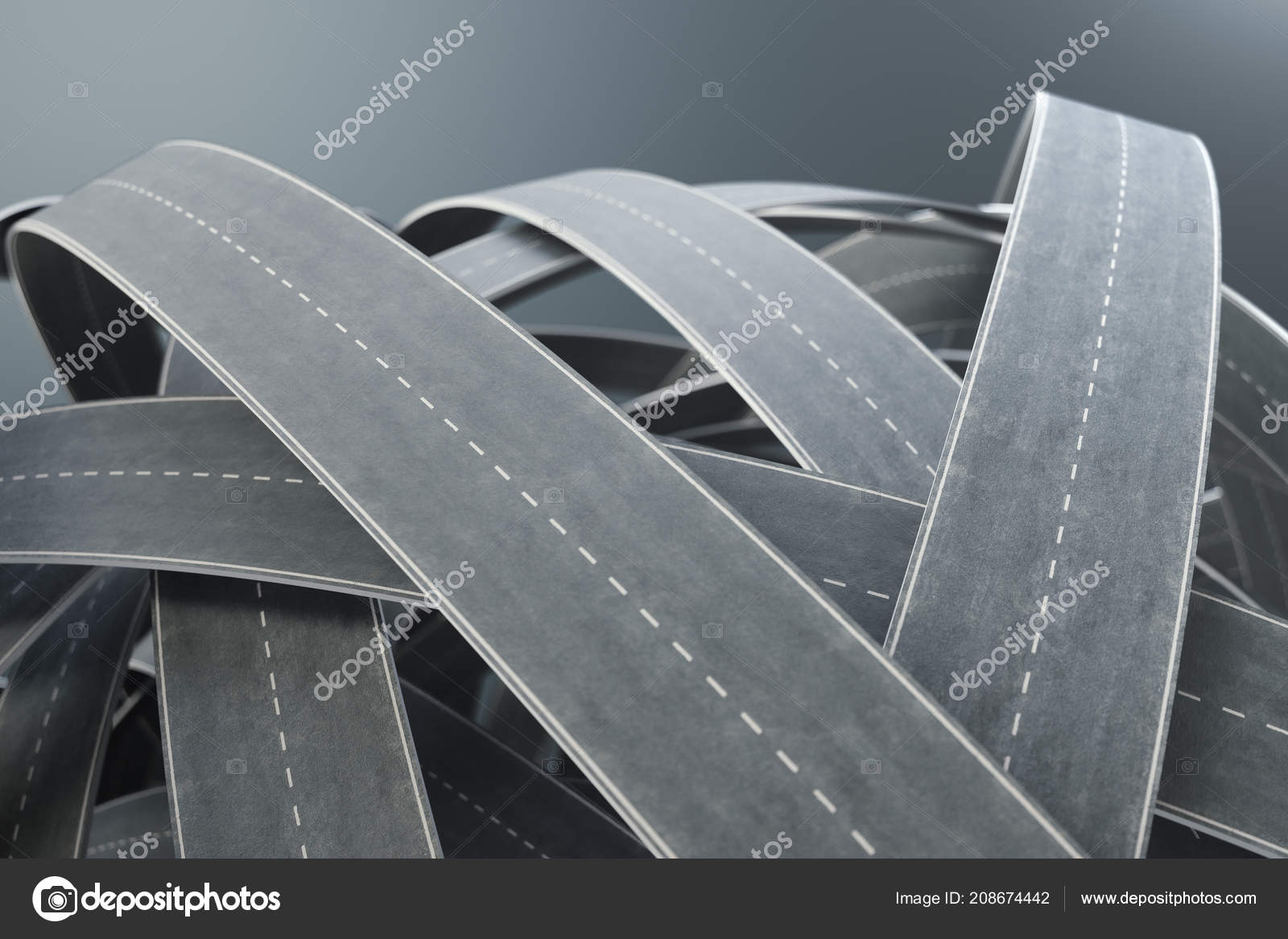 Tangled roads and highways in a chaotic. The concept of an intricate ...