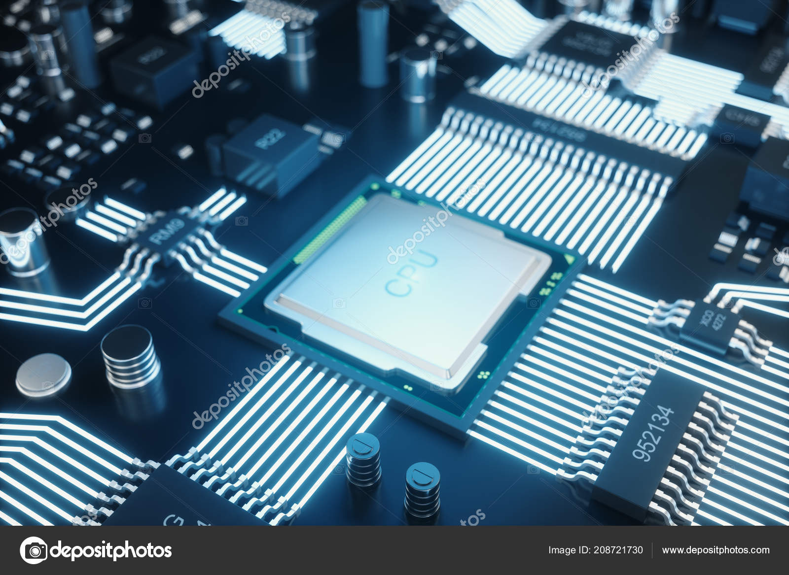 Circuit board. Technology background. Central Computer Processors CPU concept. Motherboard ...