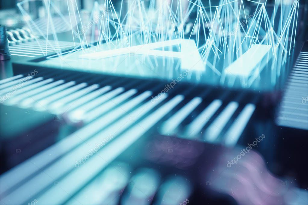 Ilustraci n 3D inteligencia artificial abstracta en una placa de ...