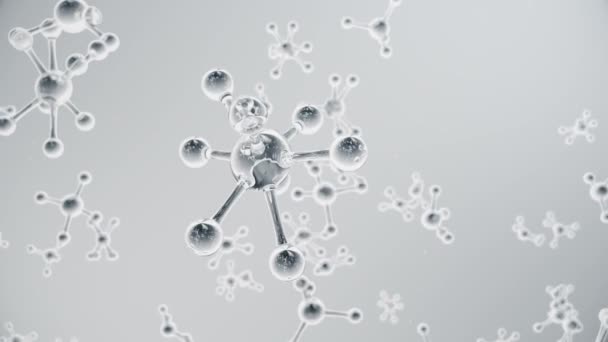 3D animation molecule structure. Scientific medical background with ...