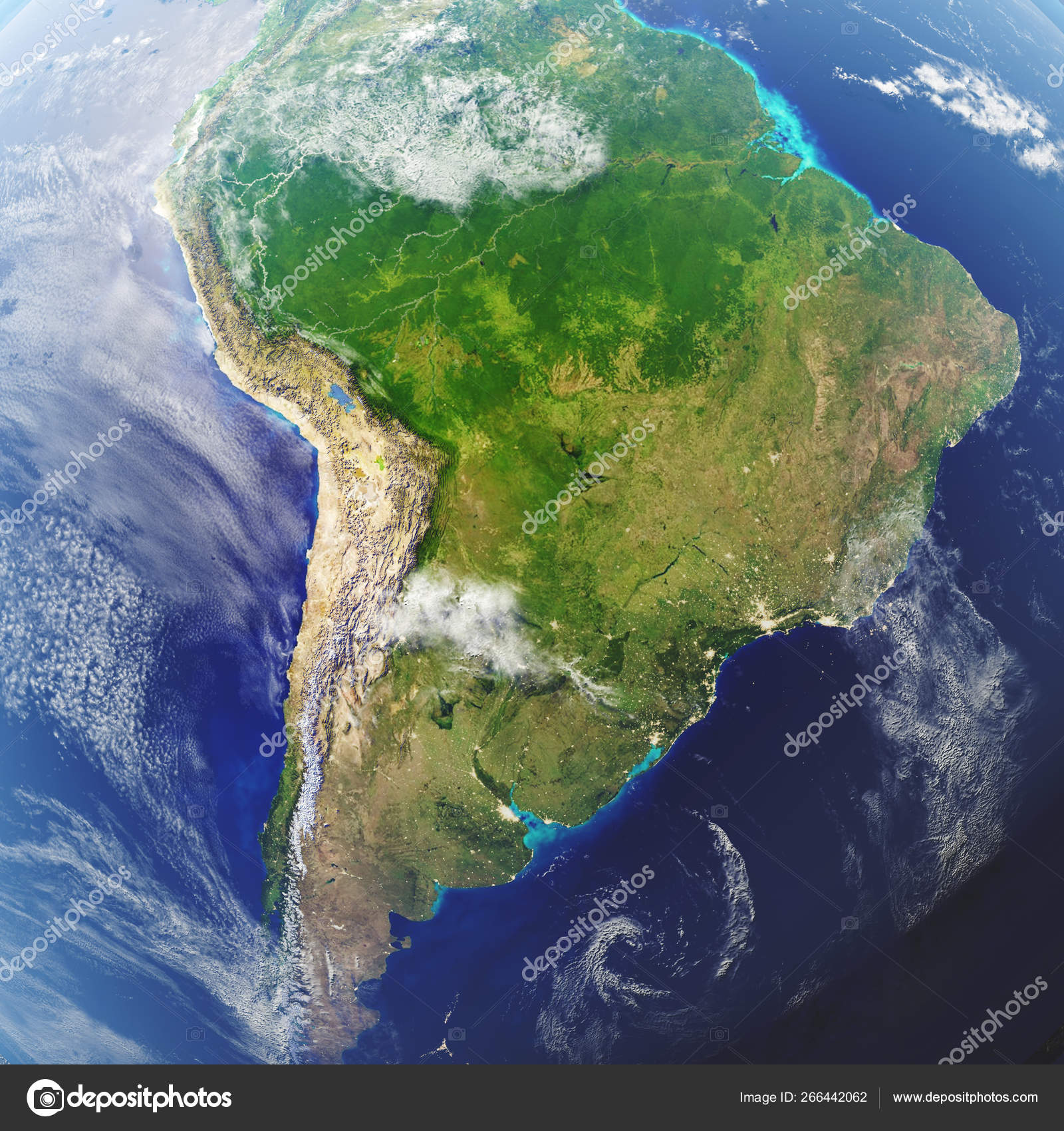 Rendering Earth Close View Top View Space Planet Earth Space Stock ...