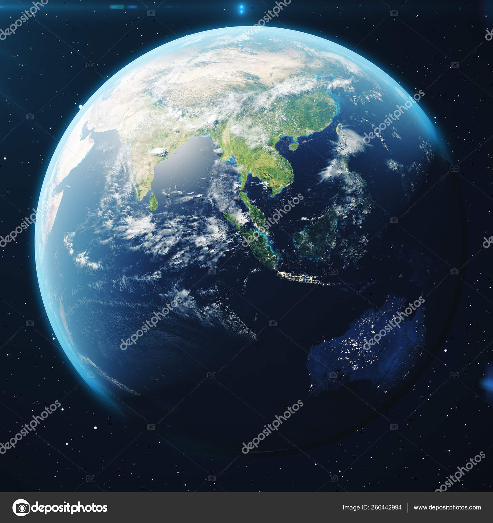 Earth From Space At Night High Resolution