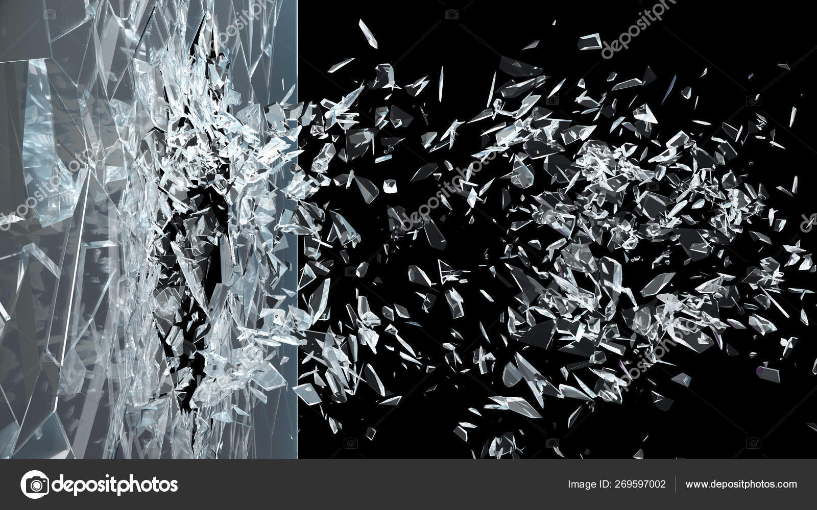 Broken Glass Pieces 3d