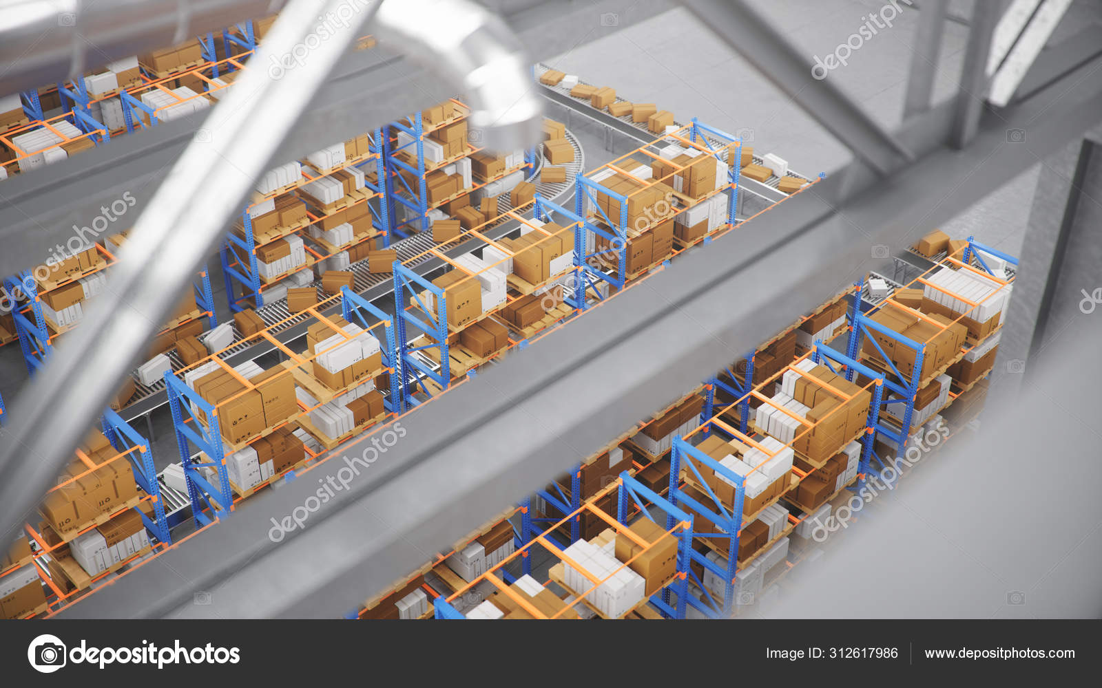 Packages delivery, parcels transportation system concept, cardbo Stock ...