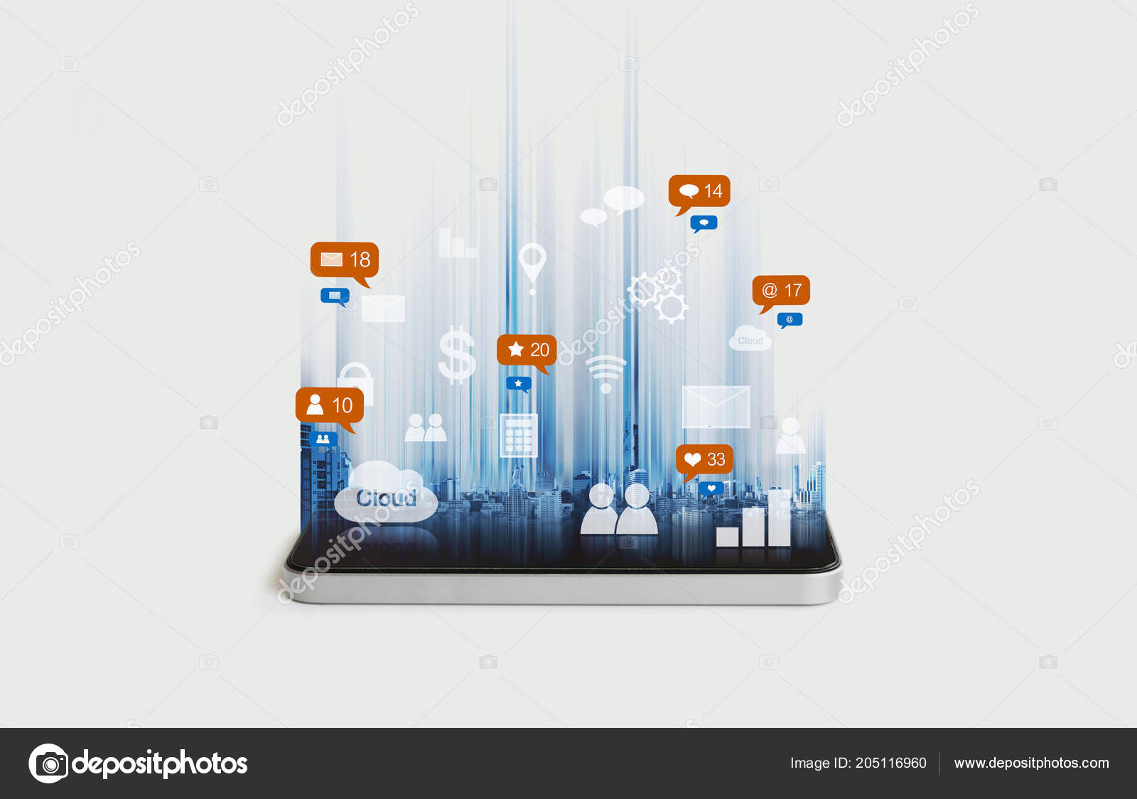 Mobile Smart Phone Application Social Media Social Network Notification ...