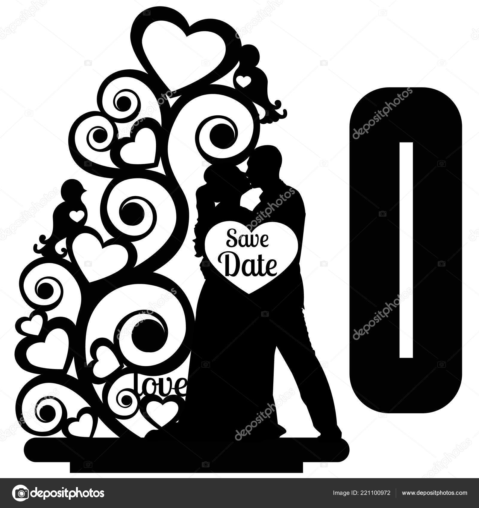 Marco Corte Láser Con Pareja Enamorada Vector de stock #221100972 de ...