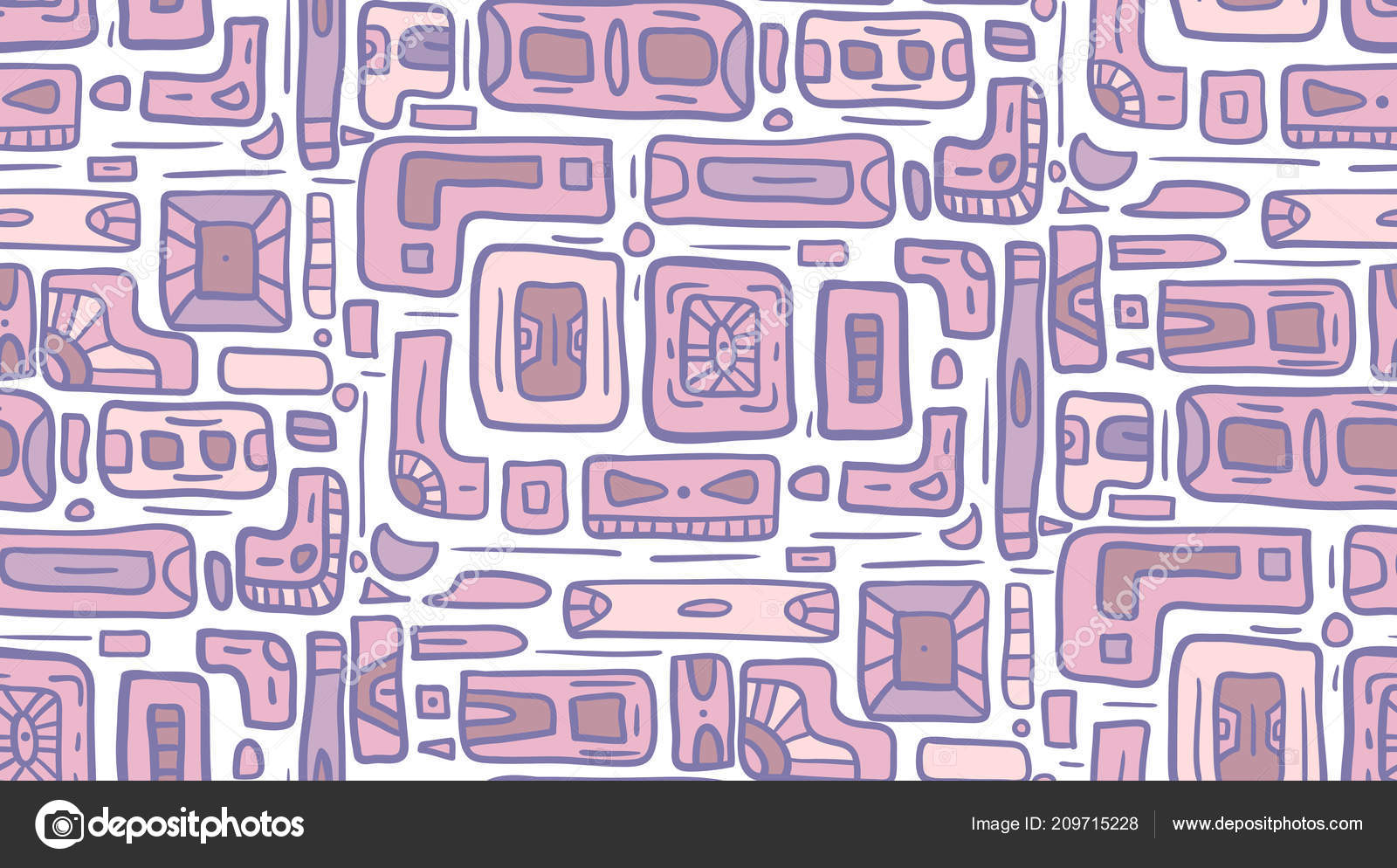 Seamless Texture Tribal Doodle Pattern Geometric Shapes Vector Native ...