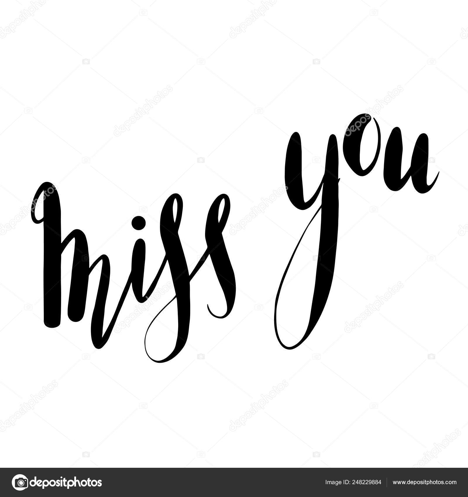 Miss You Lettering White Background Stock Vector Image by ©veleri ...