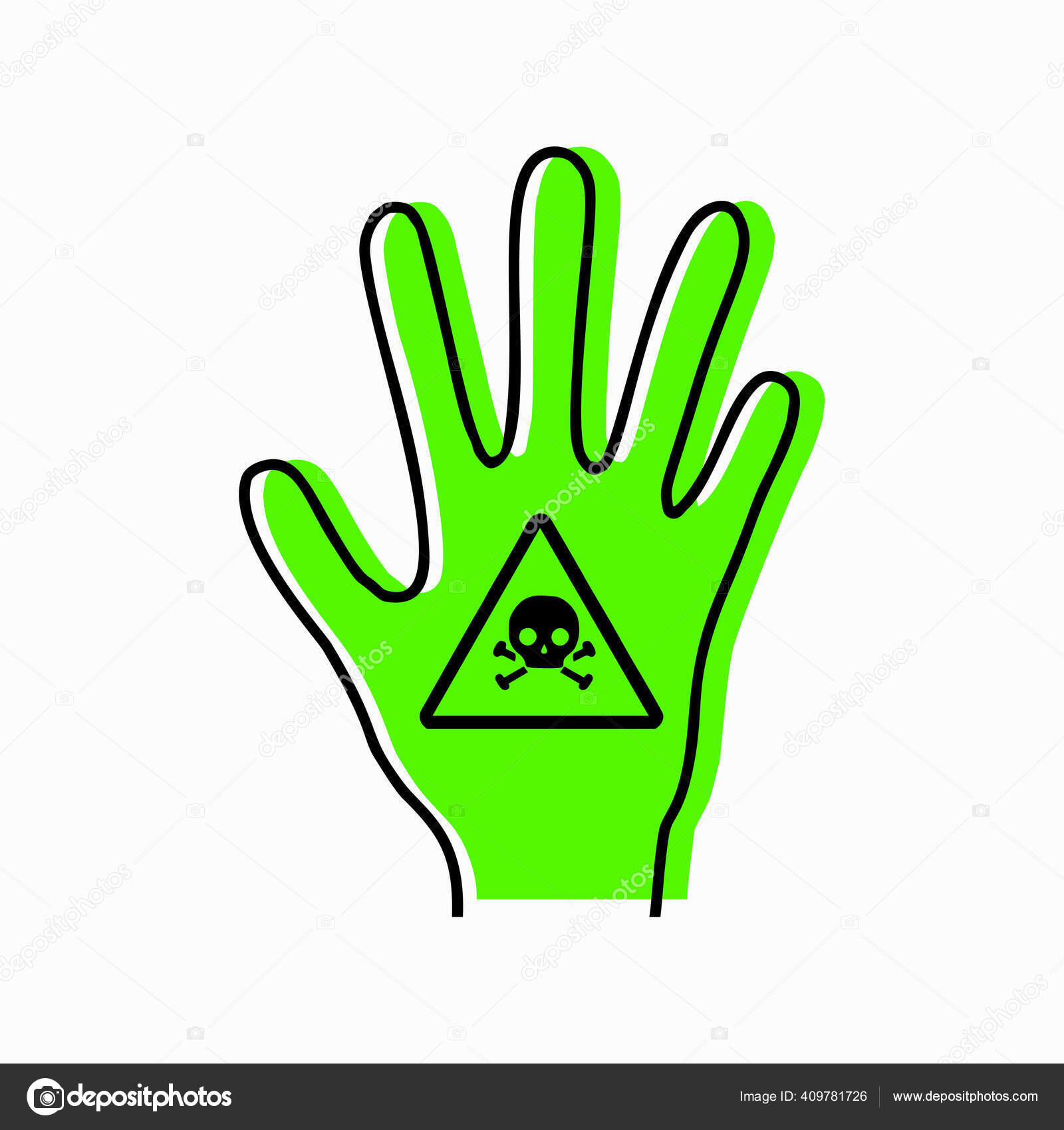 Poisoning Person Intoxication Limbs Contour Silhouette Hand Poison Icon ...