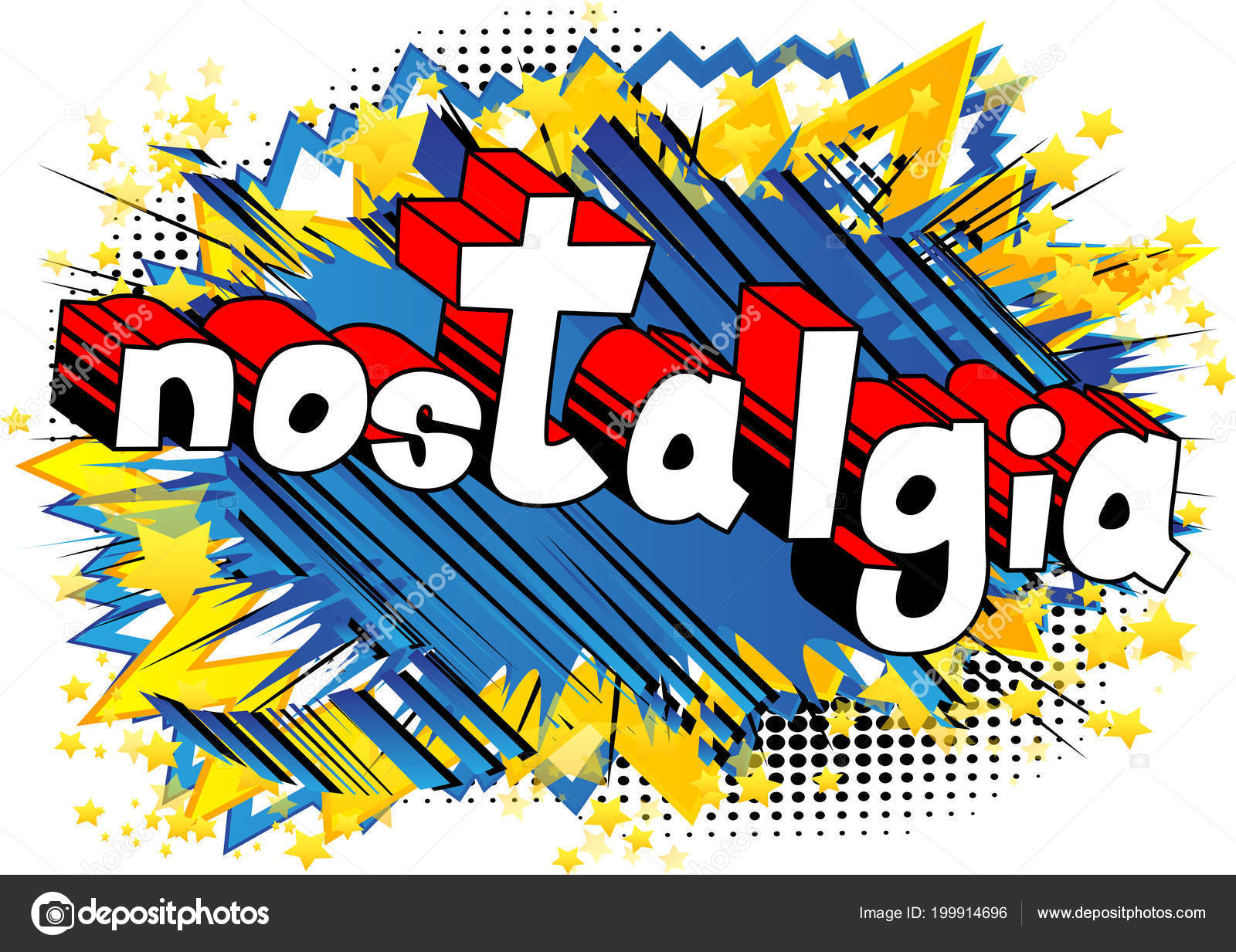 Nostalgia Comic Book Style Word Abstract Background Stock Vector Image ...