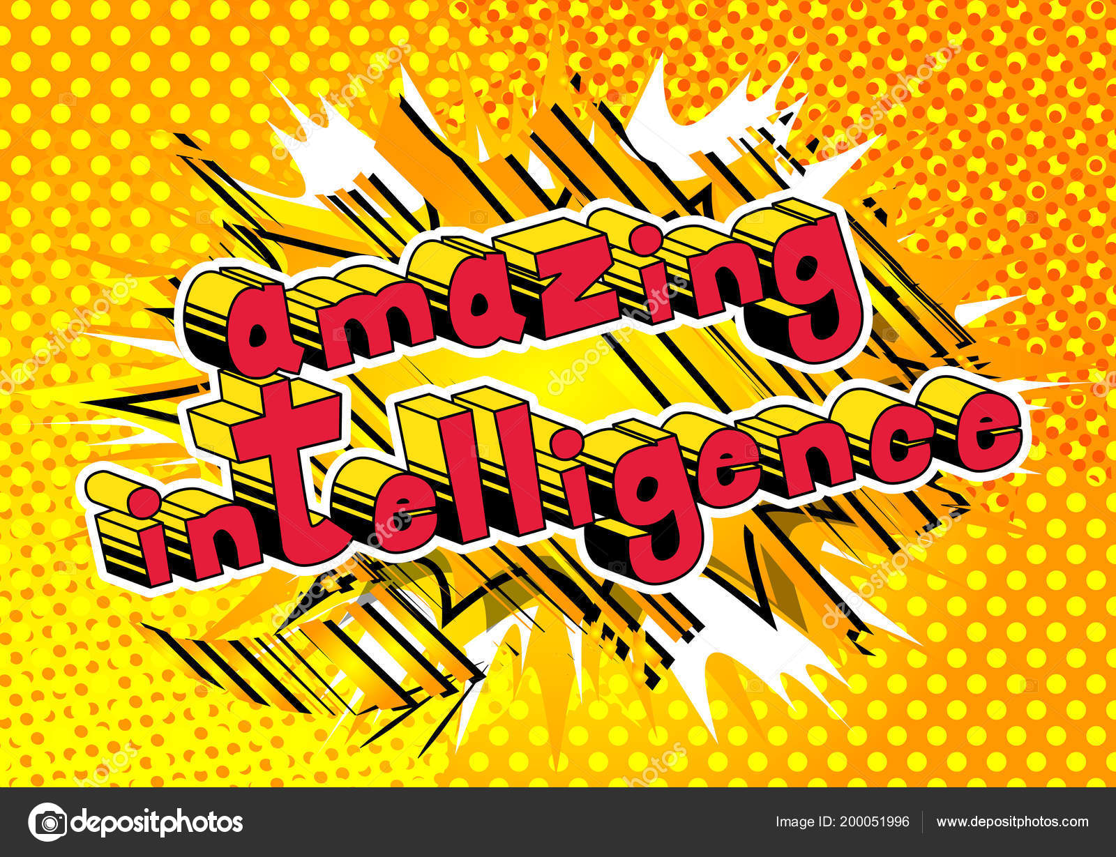 Amazing Intelligence Comic Book Style Word Abstract Background Stock ...