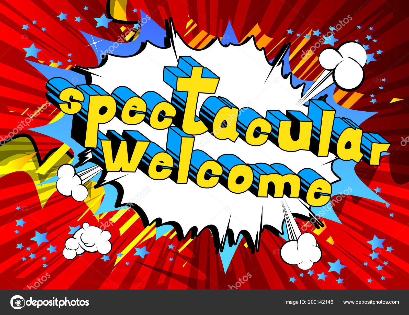 Spectacular Welcome Comic Book Word Abstract Background Stock Vector by ...