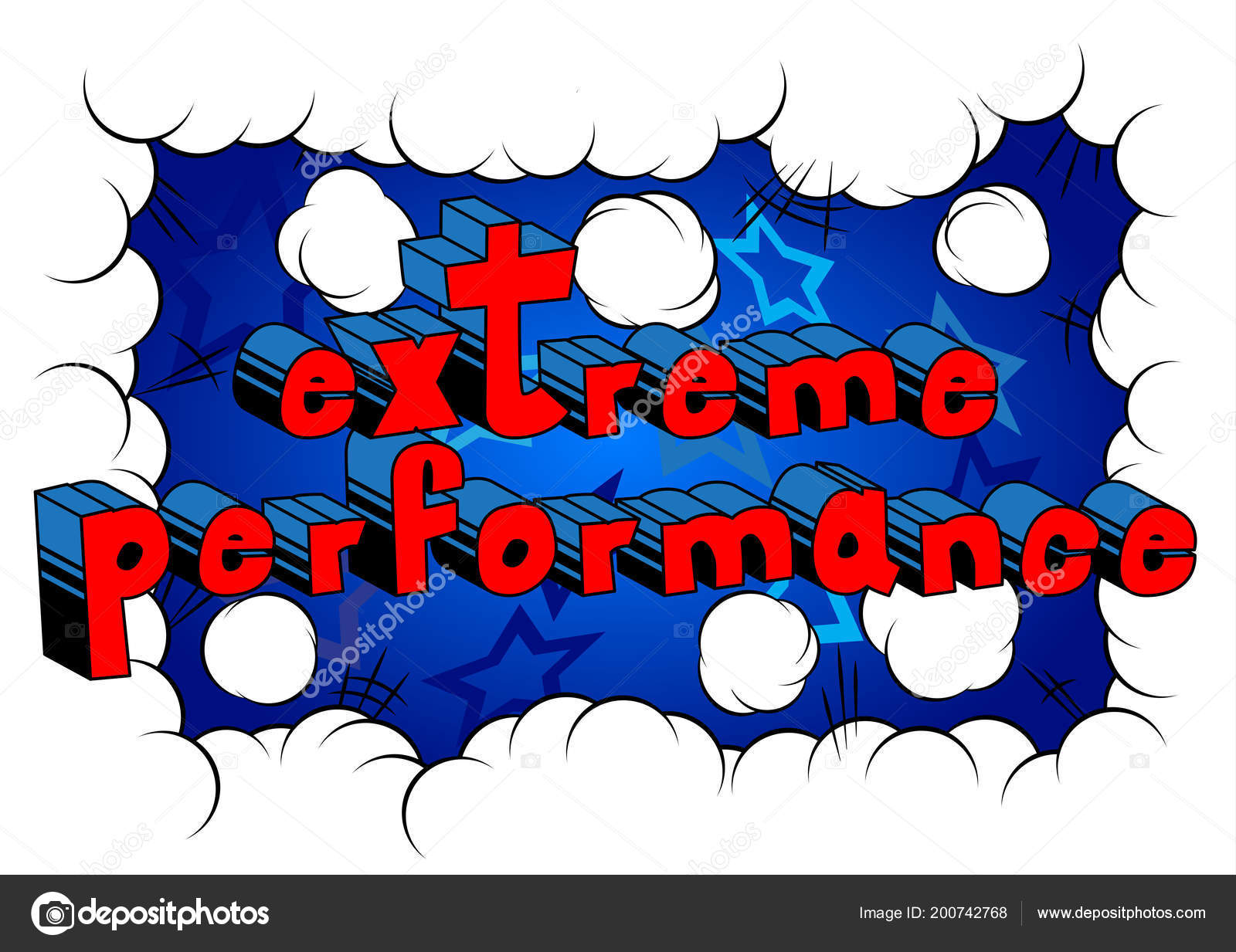 Extreme Performance Comic Book Word Abstract Background Stock Vector ...