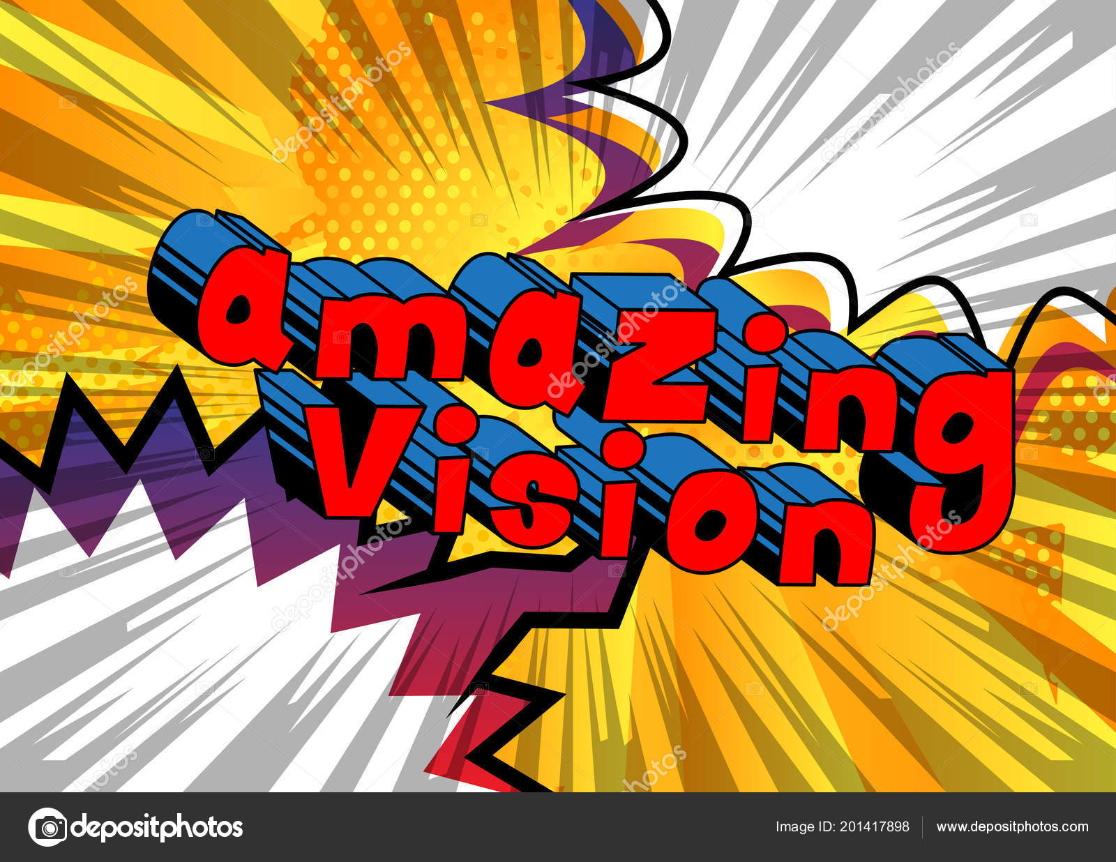 Amazing Vision Comic Book Word Abstract Background Stock Vector Image ...