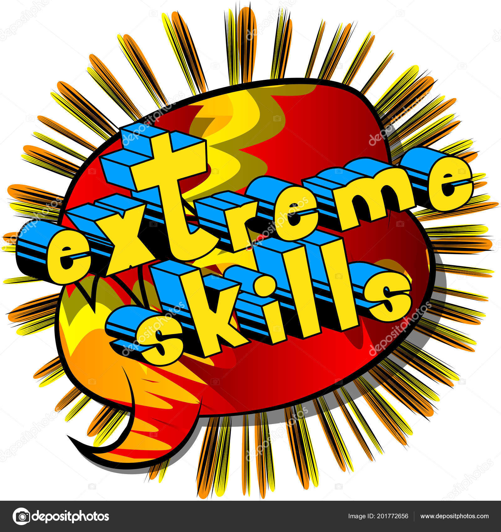 Extreme Skills Comic Book Word Abstract Background Stock Vector by ...
