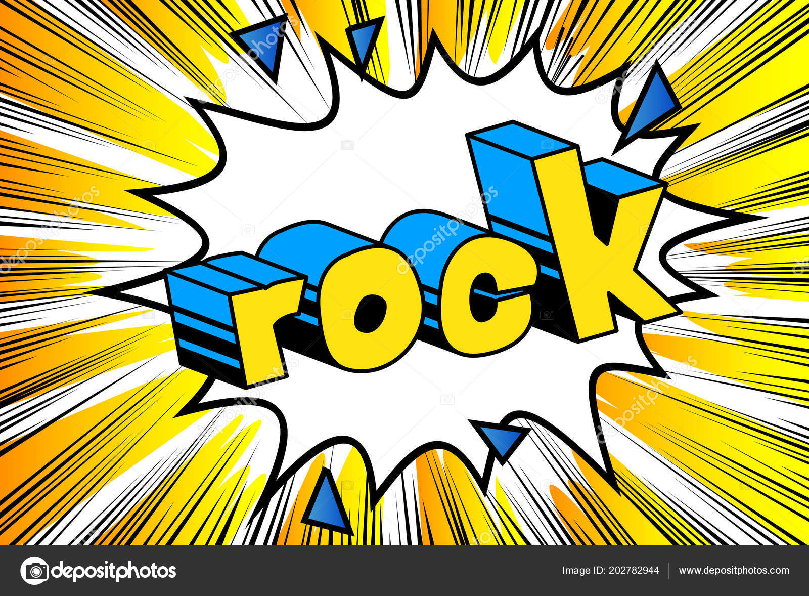 Rock Comic Book Word Abstract Background Stock Vector Image by ...