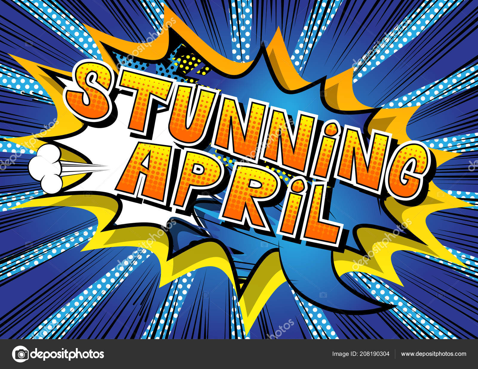Stunning April Comic Book Style Word Abstract Background Stock Vector ...