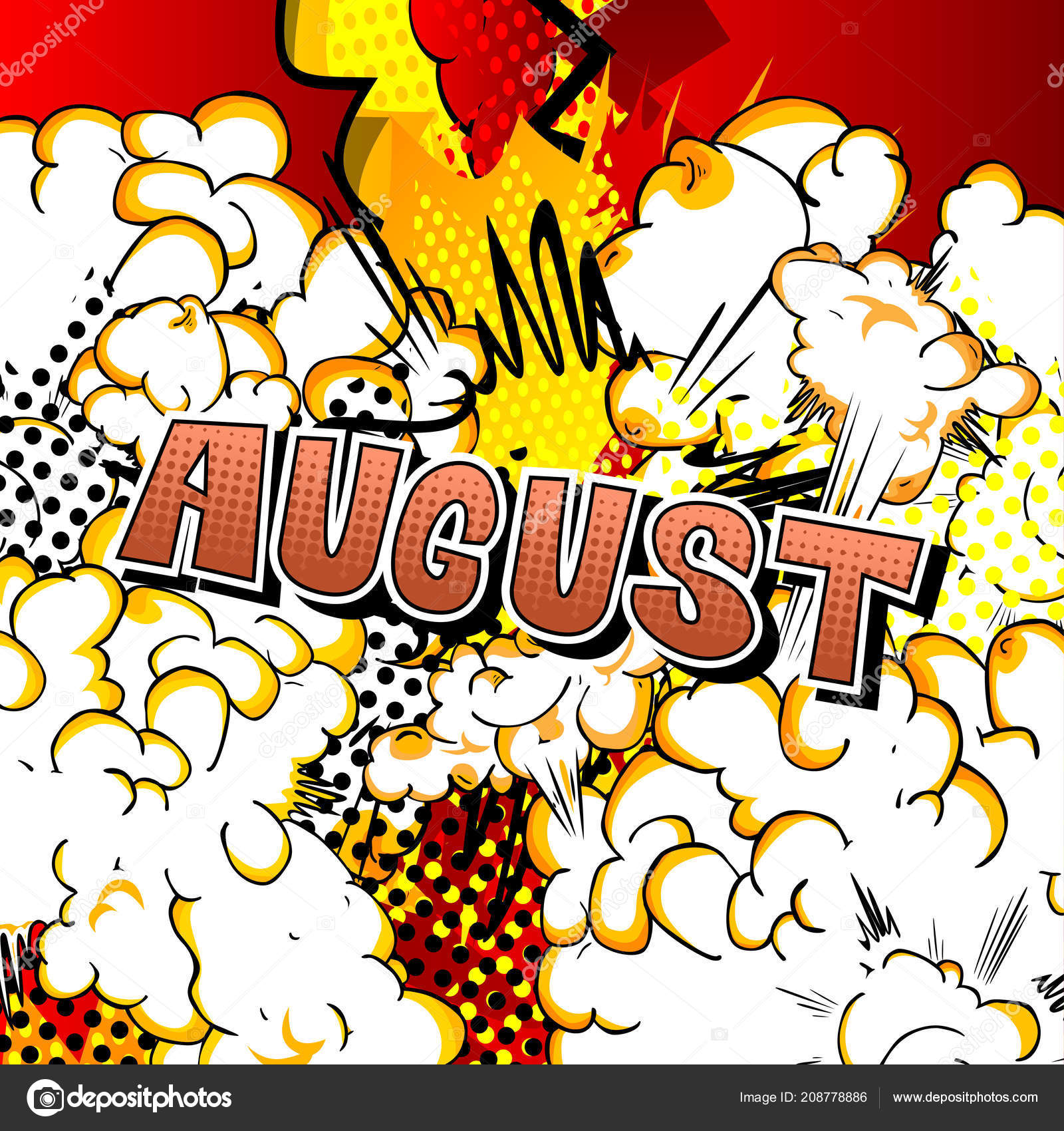 August Comic Book Style Word Abstract Background Stock Vector Image by ...