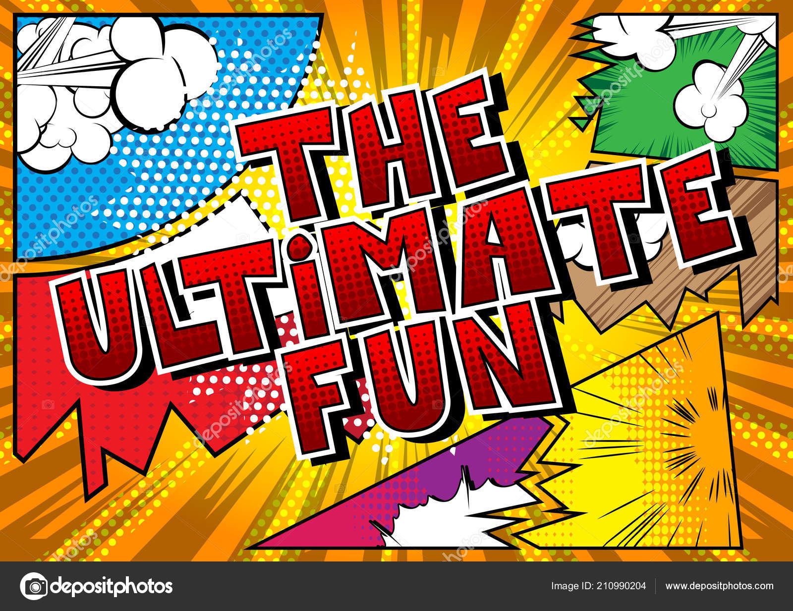 Ultimate Fun Comic Book Style Word Abstract Background Stock Vector ...