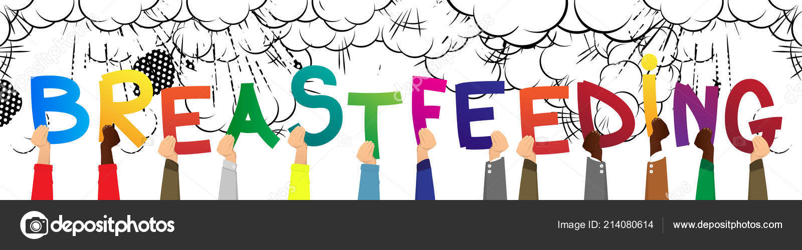 Diversas Manos Sosteniendo Letras Del Alfabeto Crearon Palabra ...