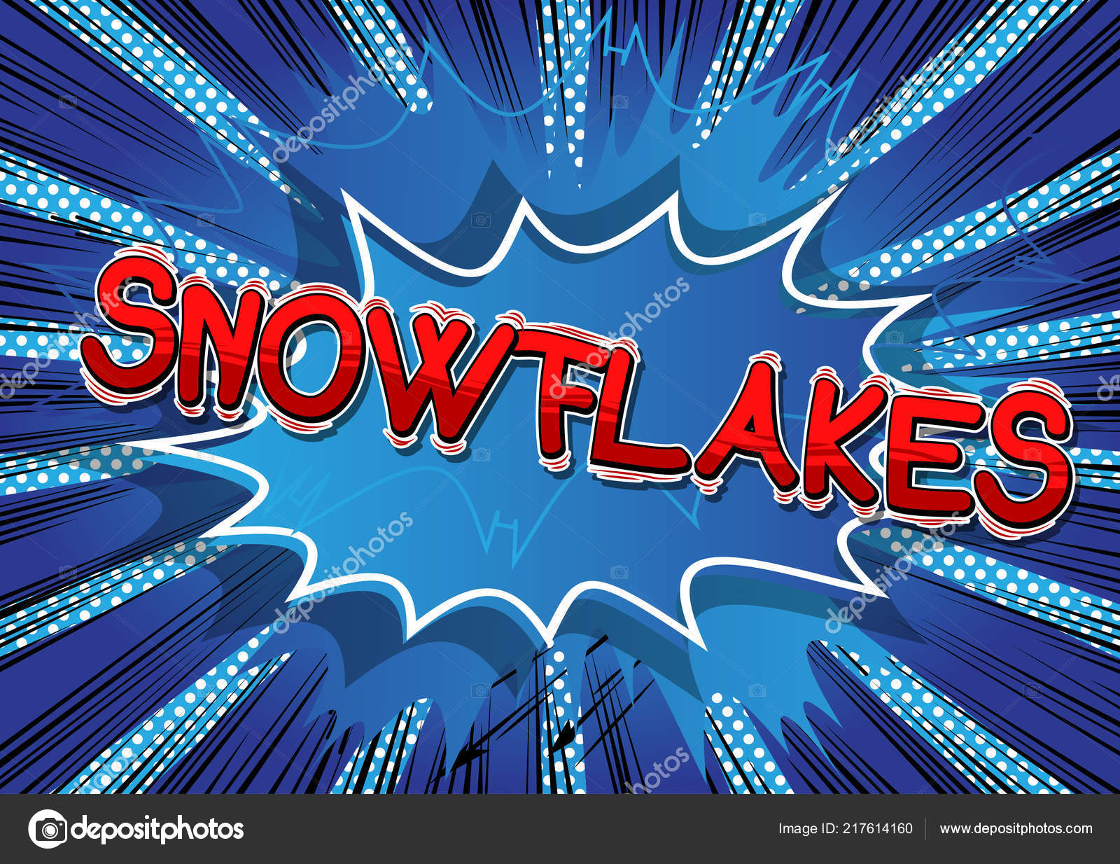 Snowflakes Vector Illustrated Comic Book Style Phrase Stock Vector by ...