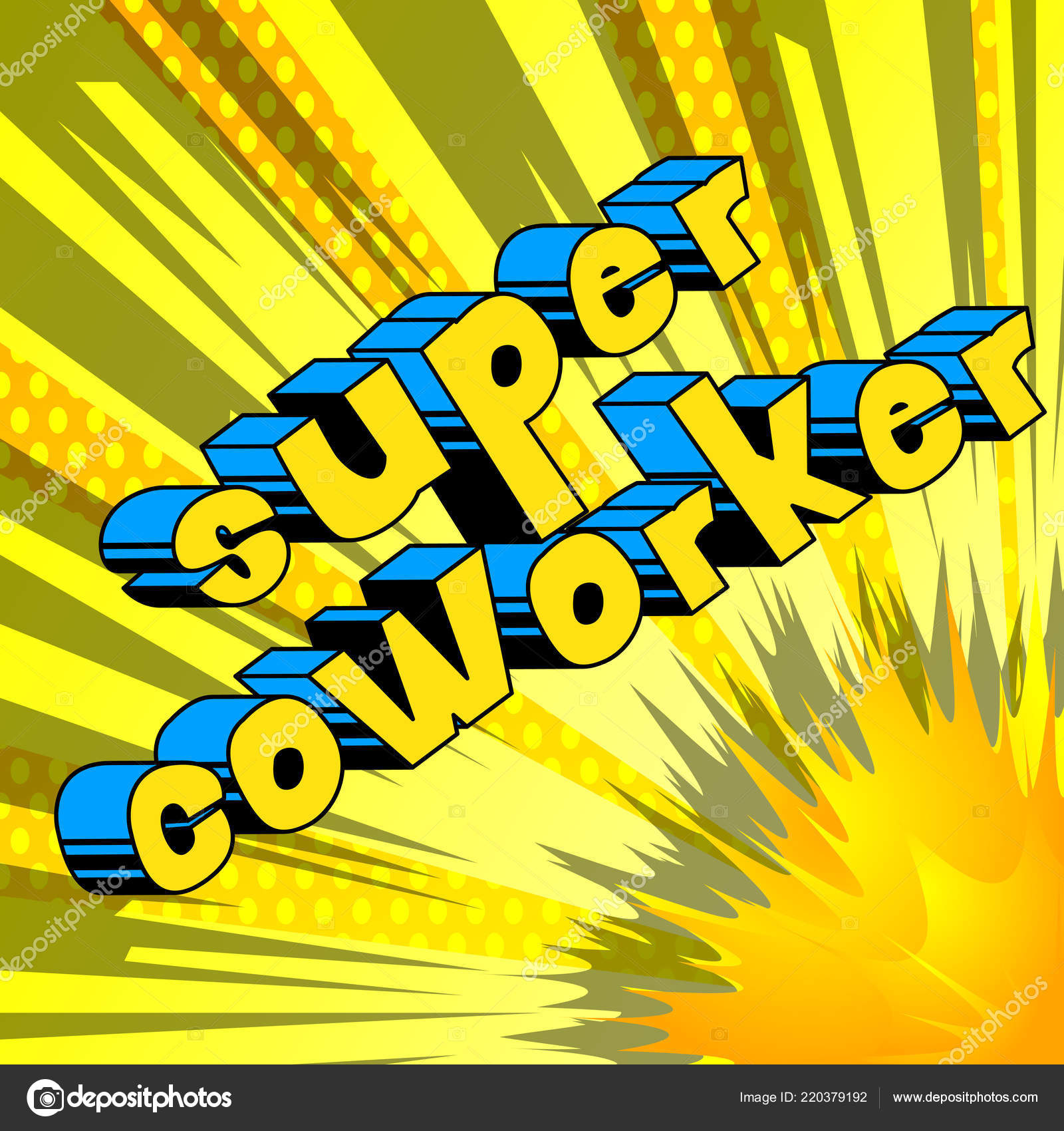 Super Coworker Vector Illustrated Comic Book Style Phrase — Stock ...