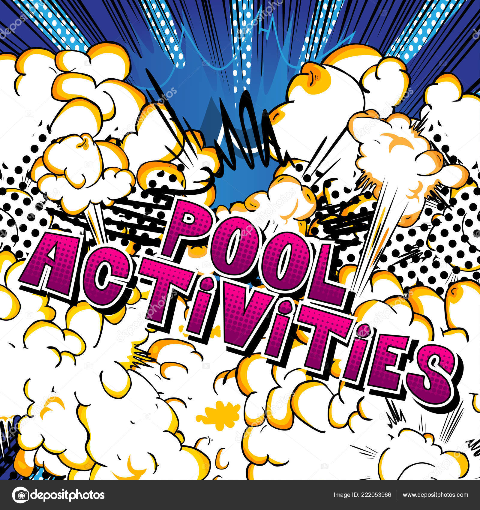 Pool Activities Vector Illustrated Comic Book Style Phrase Stock Vector ...