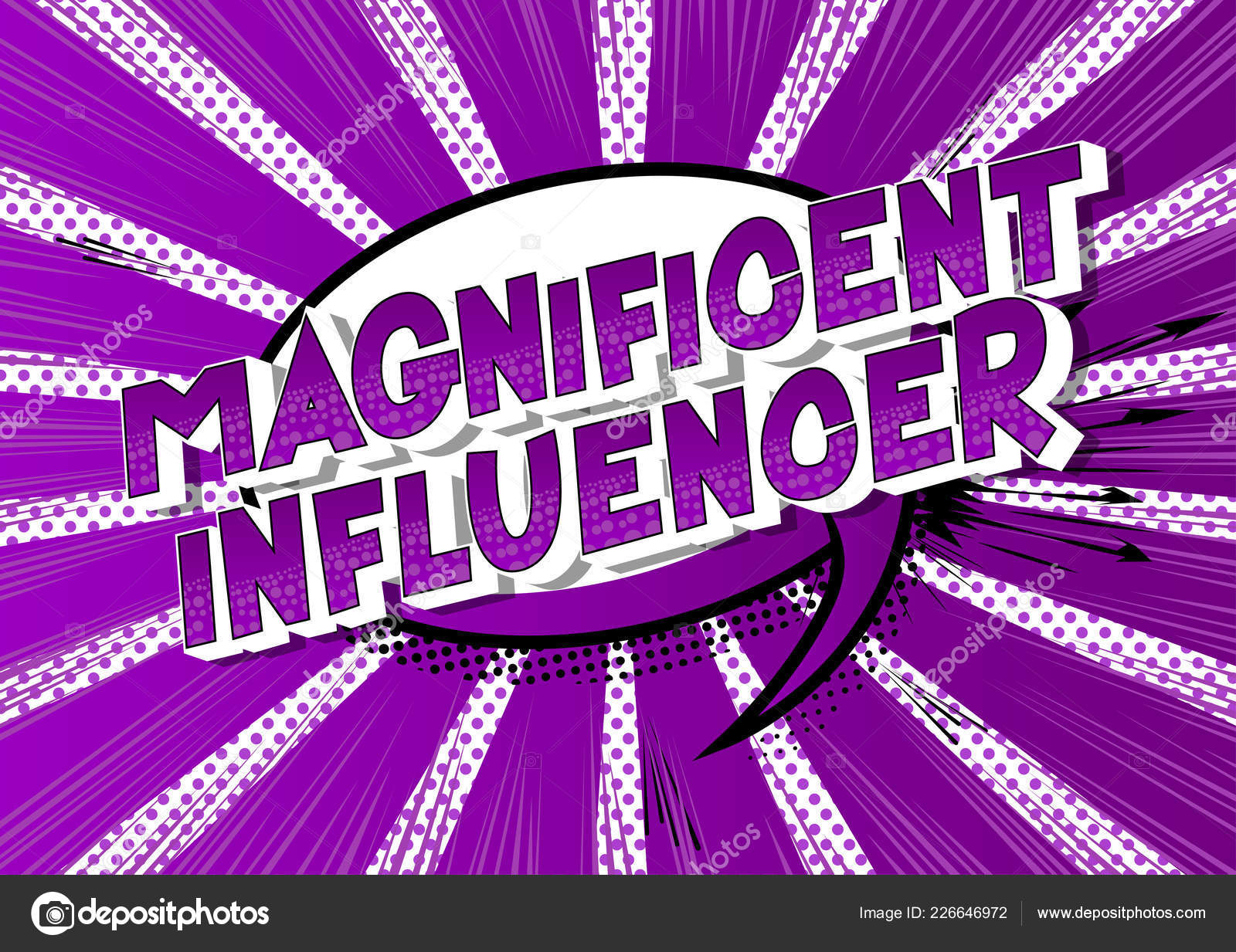 Magnificent Influencer Vector Illustrated Comic Book Style Phrase ...
