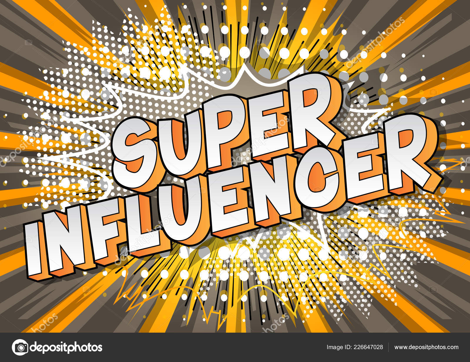Super Influencer Vector Illustrated Comic Book Style Phrase Abstract ...