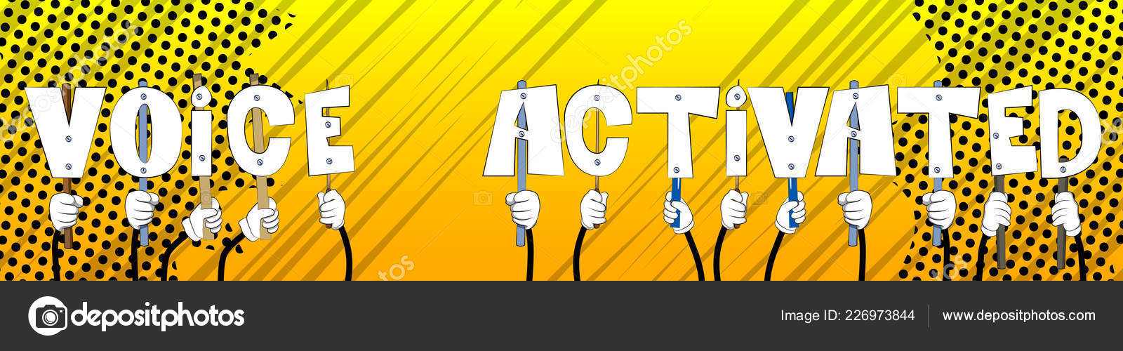 Diverse Hands Holding Letters Alphabet Created Words Voice Activated ...