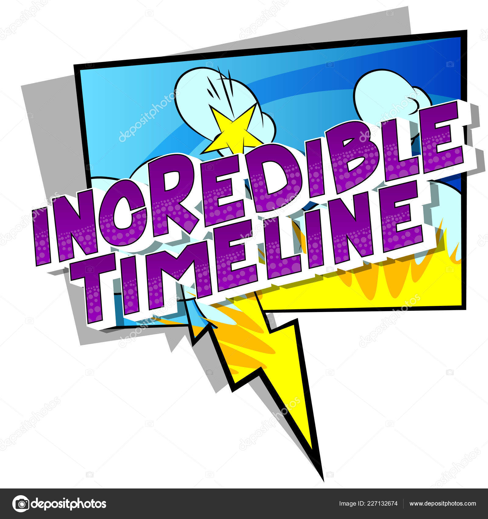 Incredible Timeline Vector Illustrated Comic Book Style Phrase Abstract ...