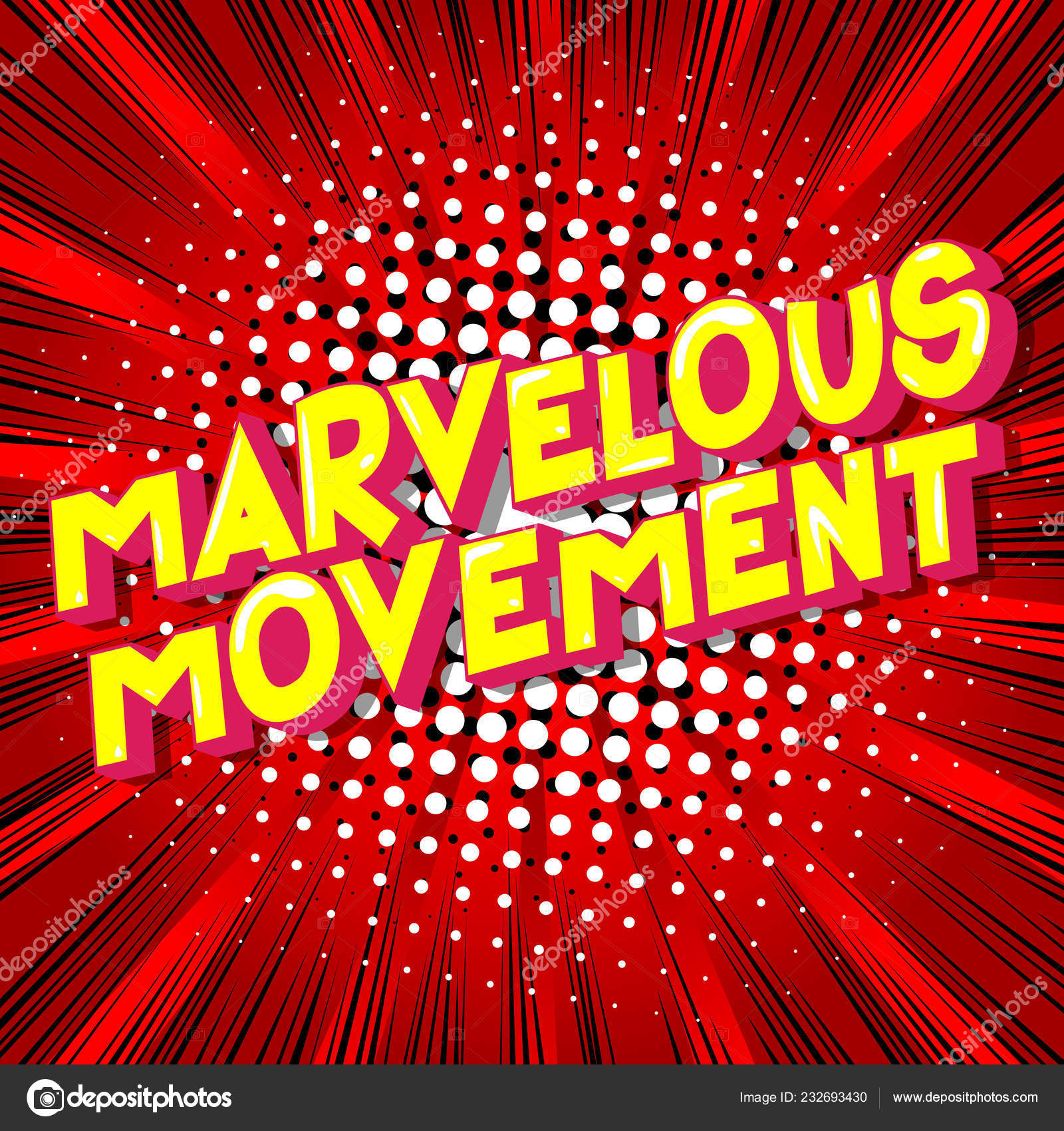 Marvelous Movement Vector Illustrated Comic Book Style Phrase Abstract ...