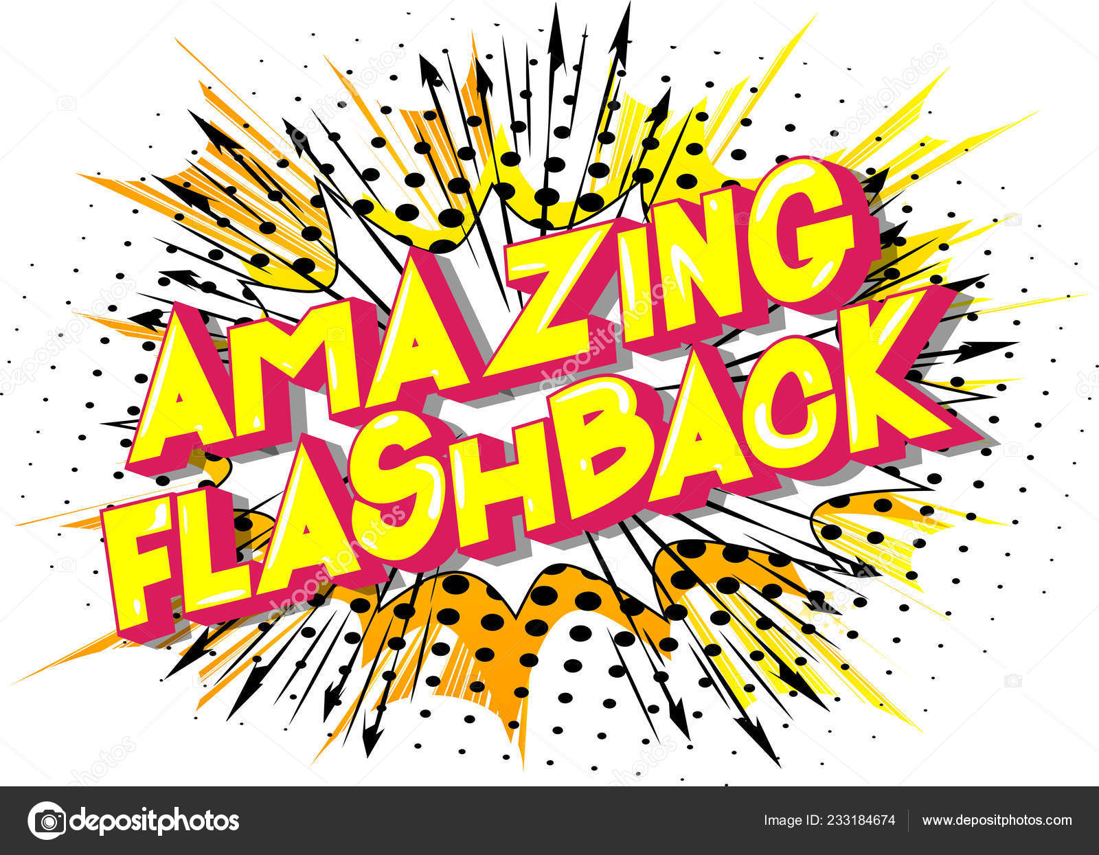 Amazing Flashback Vector Illustrated Comic Book Style Phrase Abstract ...