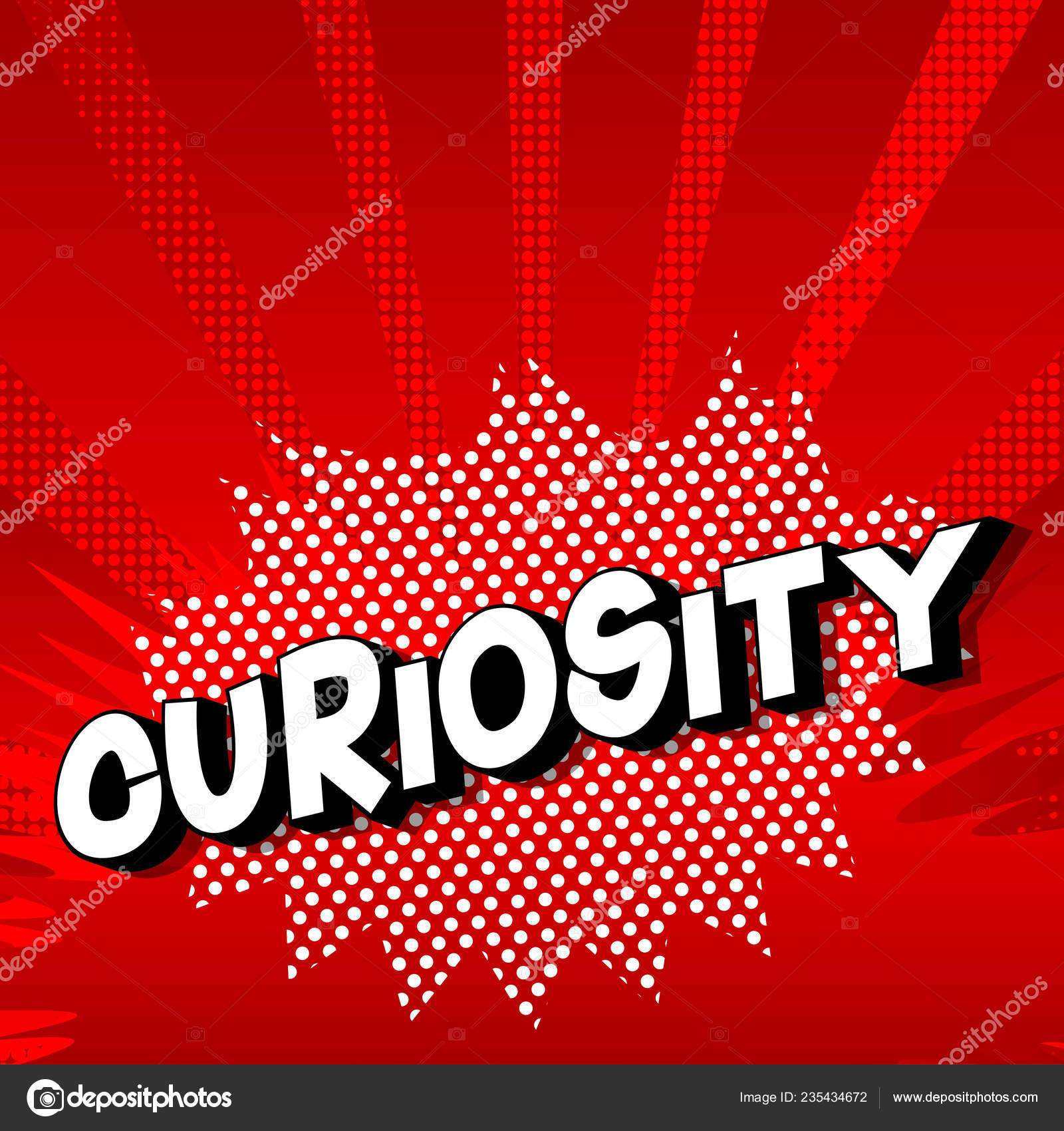 Curiosity Vector Illustrated Comic Book Style Phrase Abstract ...