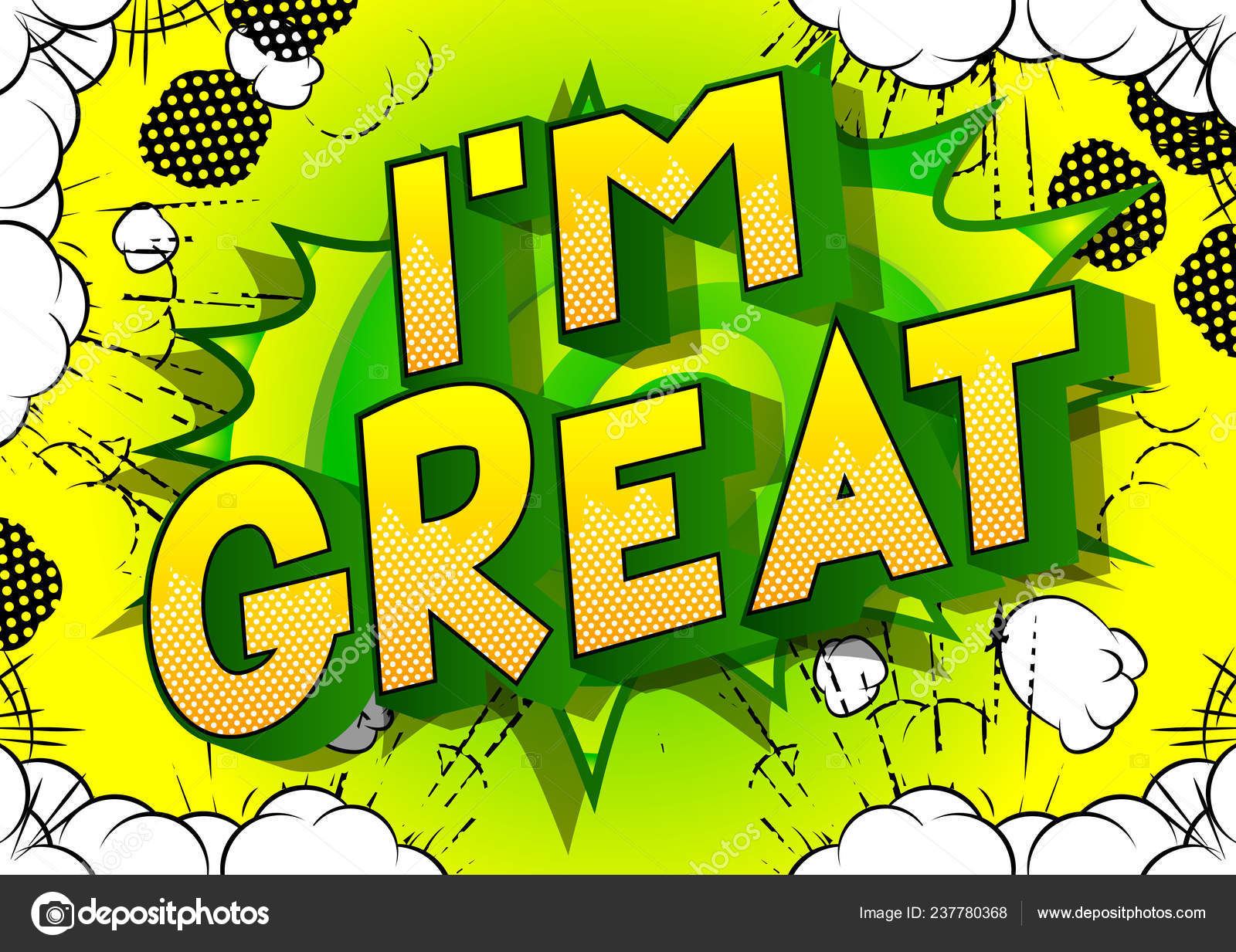 I'm Great Vector Illustrated Comic Book Style Phrase Abstract ...
