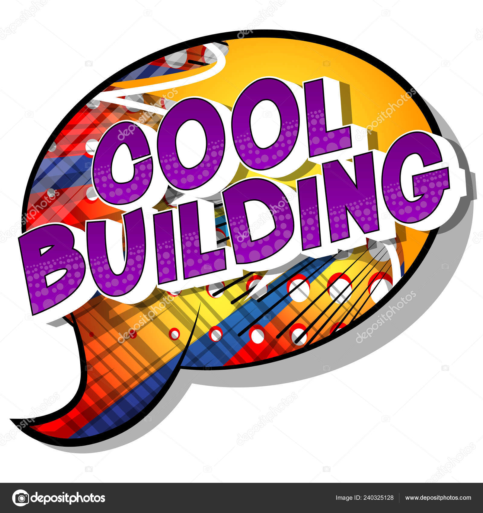 Cool Building Vector Illustrated Comic Book Style Phrase Abstract ...