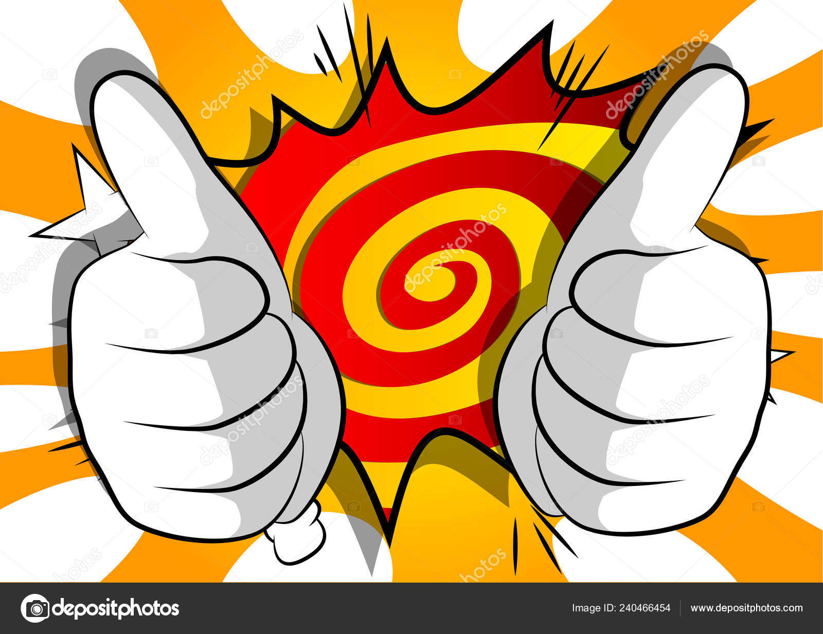 Vector Cartoon Hands Making Thumbs Sign Illustrated Hand Expression ...