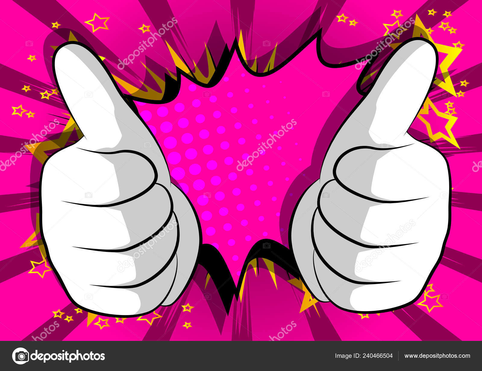 Vector Cartoon Hands Making Thumbs Sign Illustrated Hand Expression ...